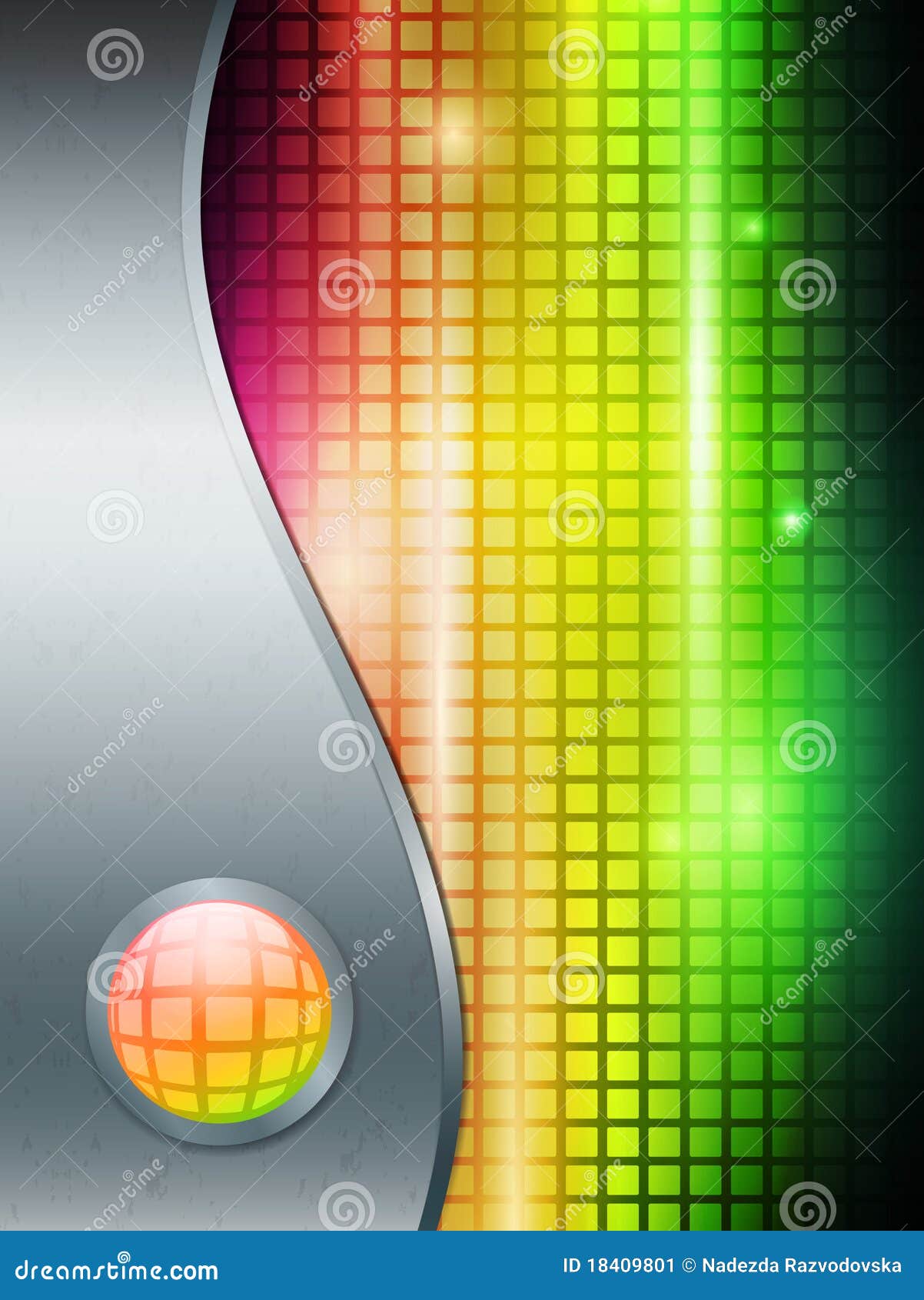 Bright Background in Metal Frame Stock Vector - Illustration of ...