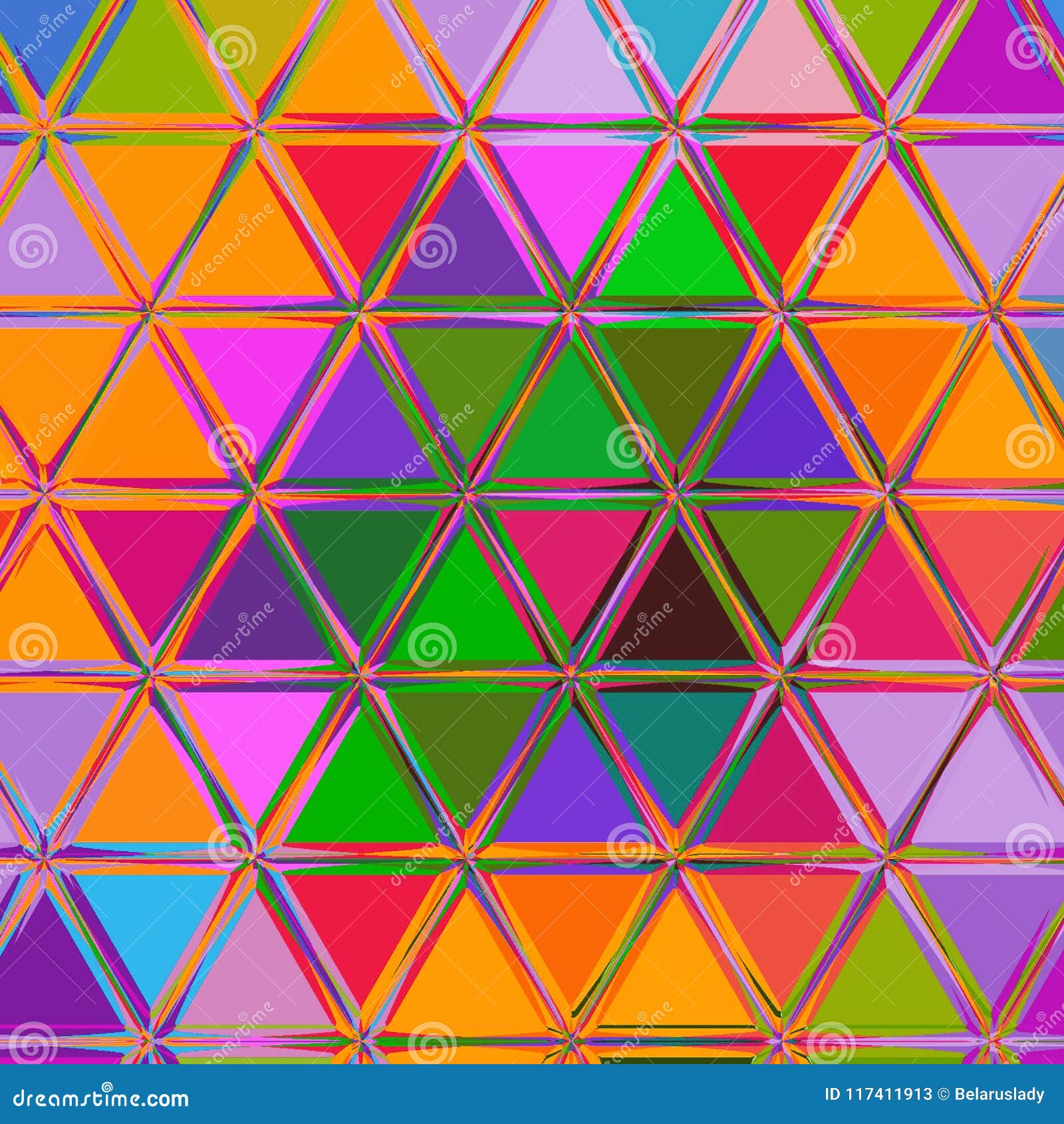 Bright Background in Multicolor Triangle Mosaic Stock Illustration ...