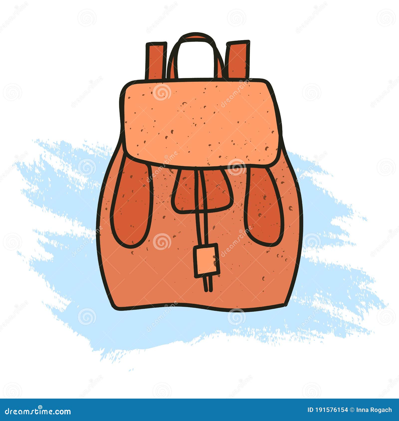 Bright Backpack in a Flat Style. Stylish, Trendy, Modern Hand-drawn ...