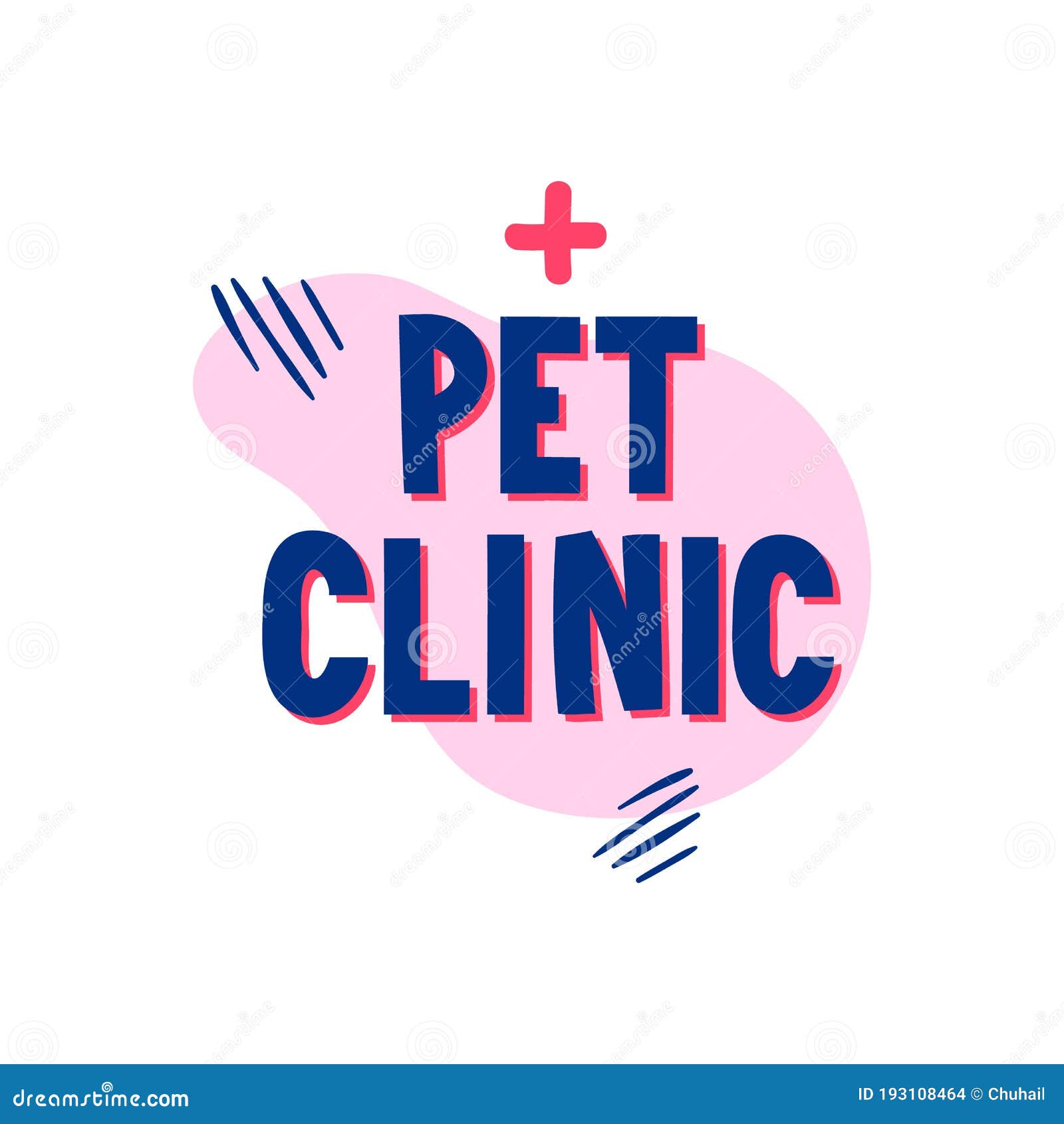 Pet Clinic Text Label Isolated on White. Stock Vector - Illustration of ...