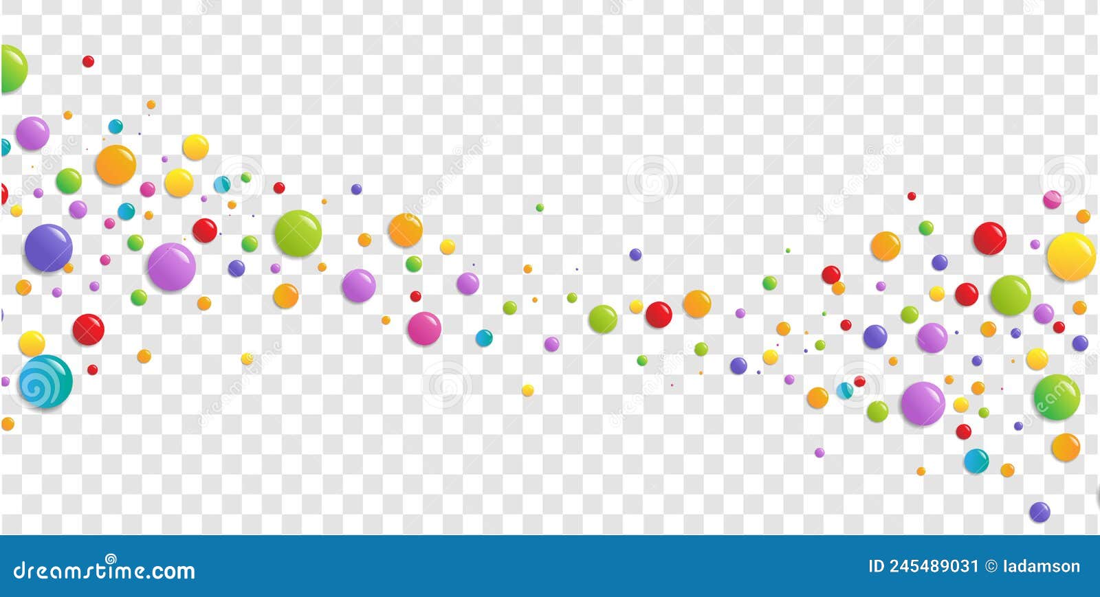 Bright Ball Border with Transparent Background Stock Vector ...