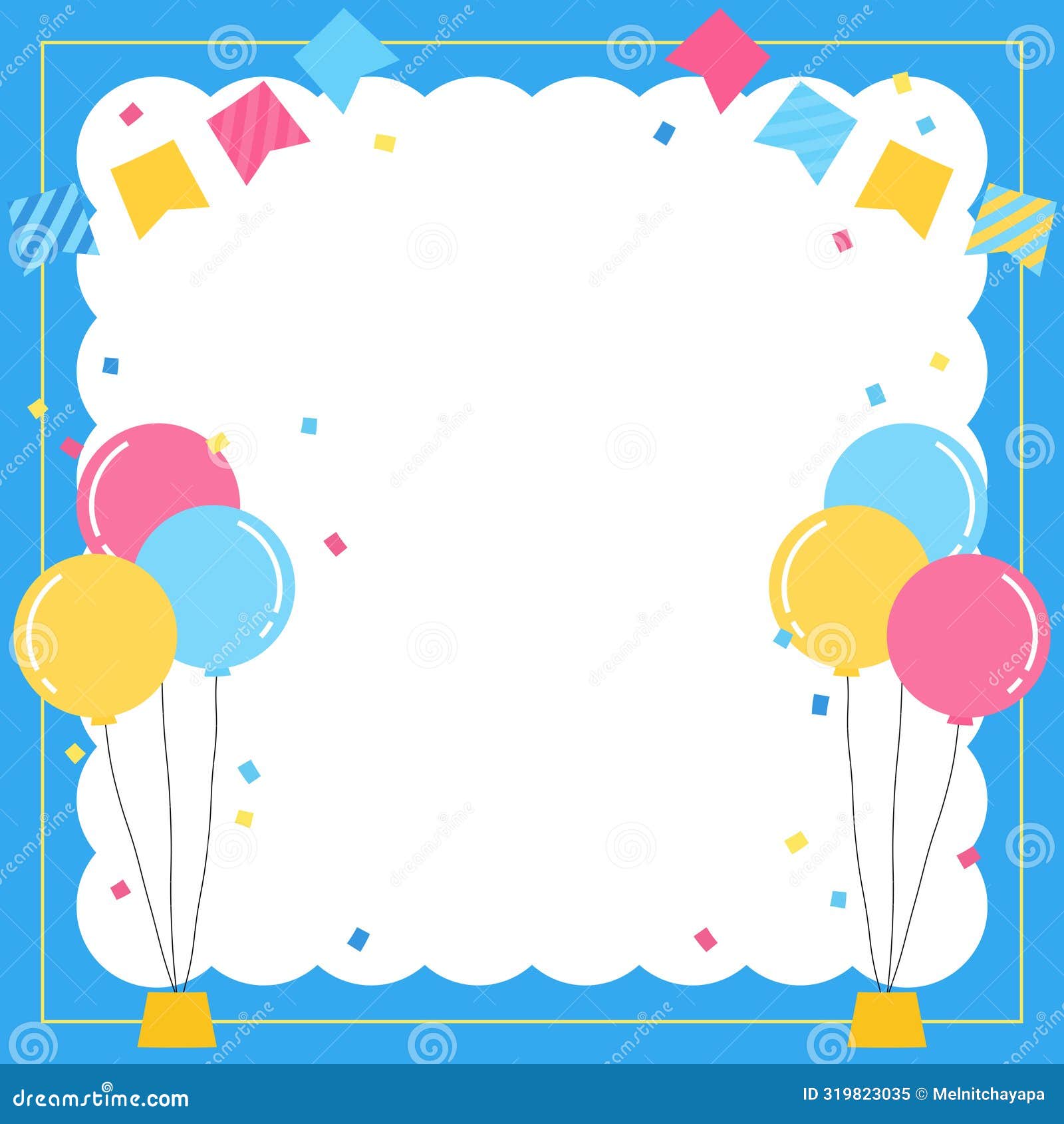 Bright Balloon Party Frame 1 Stock Vector - Illustration of cartoon ...