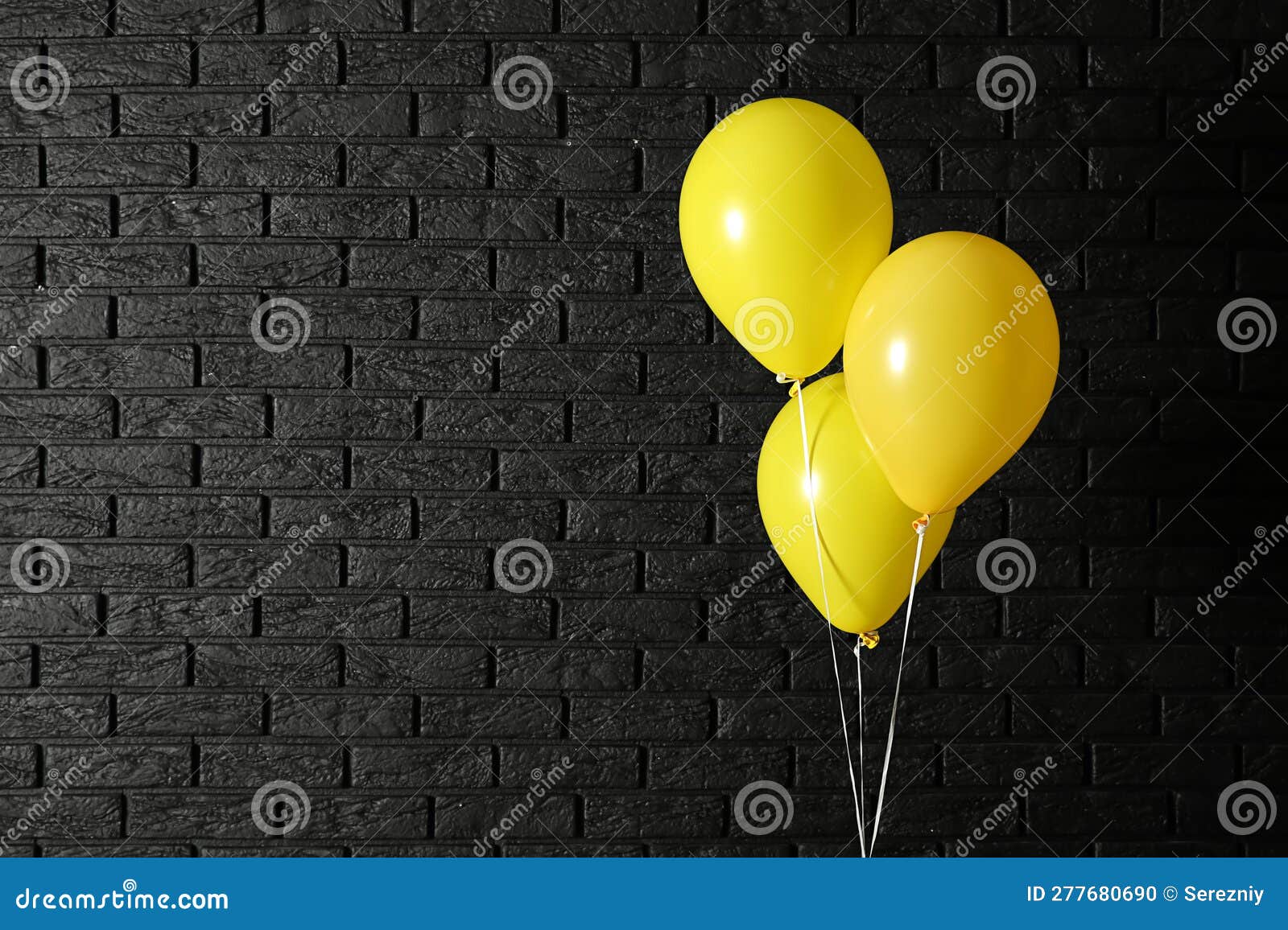 Bright Balloons on Dark Background Stock Photo - Image of event ...