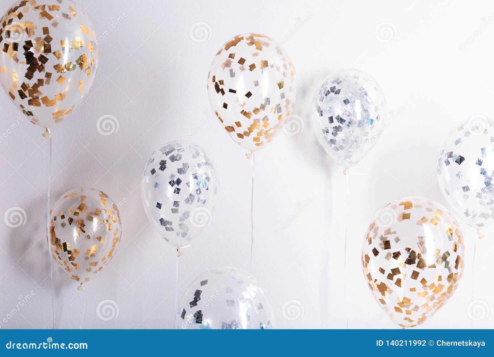 Bright Balloons with Sparkles Stock Photo - Image of birthday ...