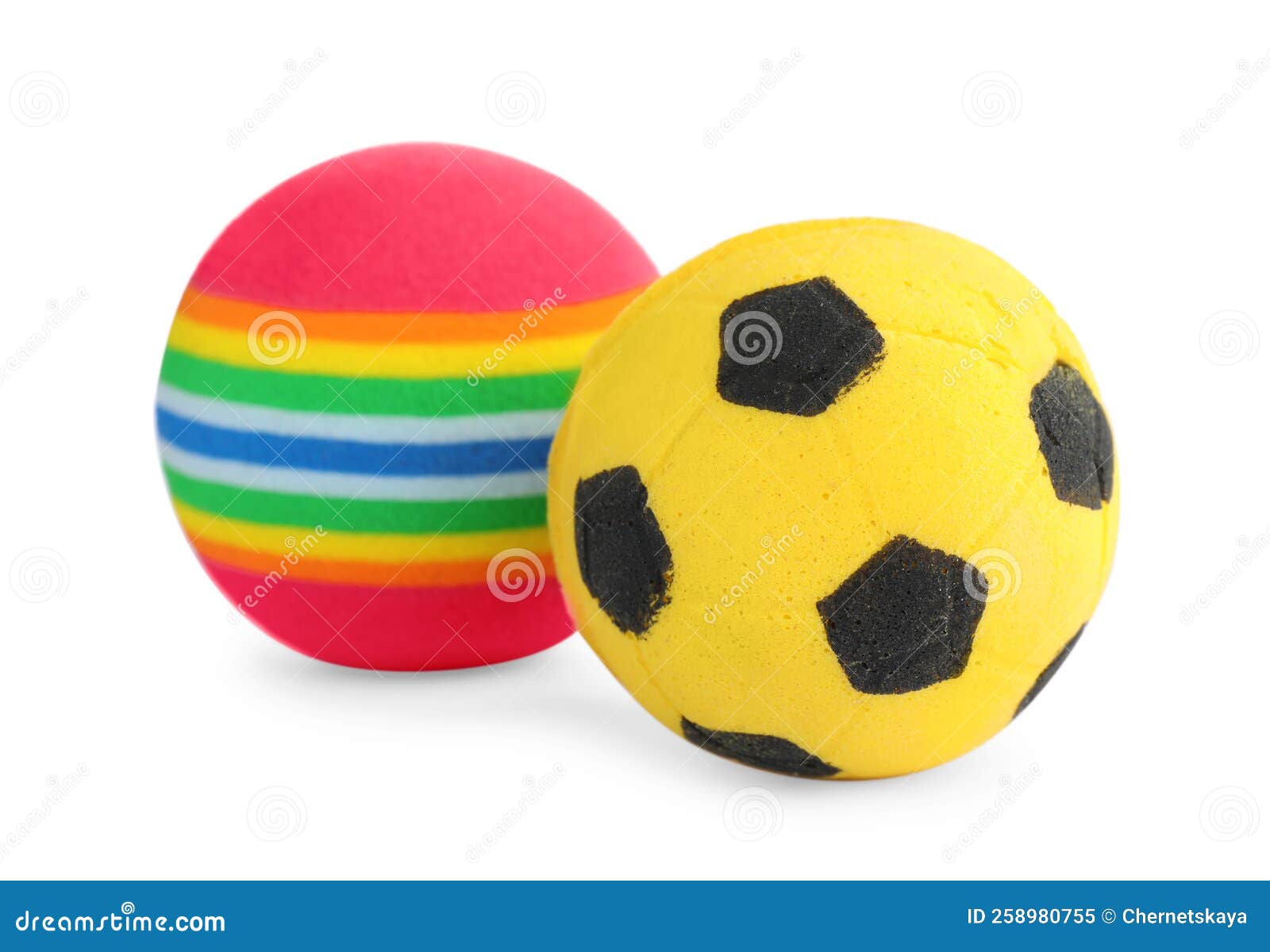 Bright Balls Isolated on White. Toy for Pet Stock Image - Image of ...