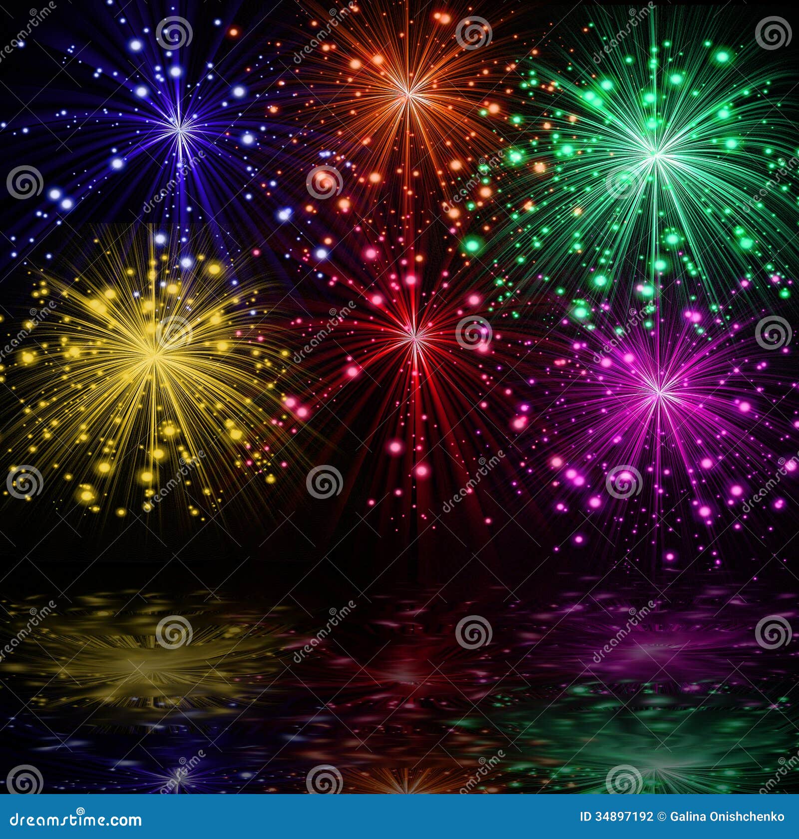 Bright Banger on a Background Black Sky Stock Illustration ...