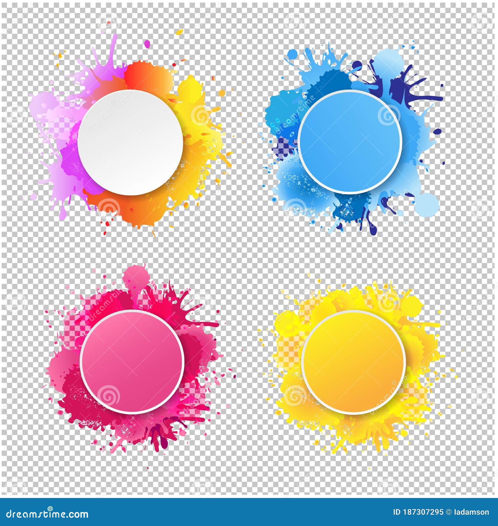 Bright Banner with Colorful Blobs Transparent Background Stock Vector ...