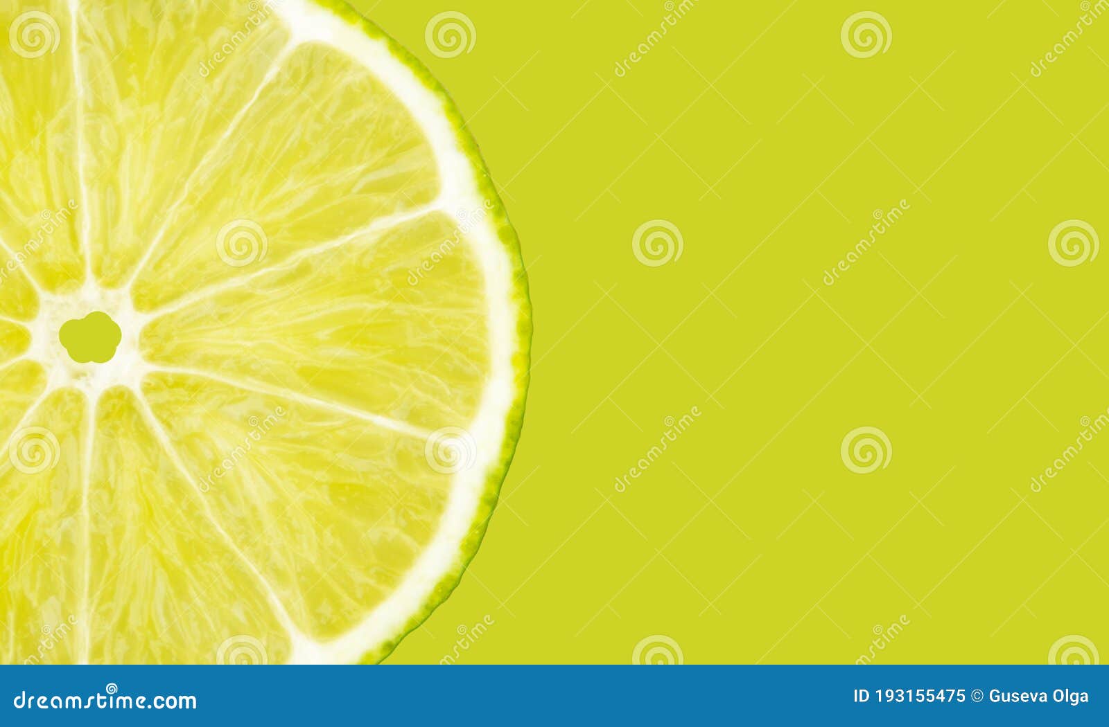 Bright Banner with a Slice of Lime and Space for Text. Advertising ...