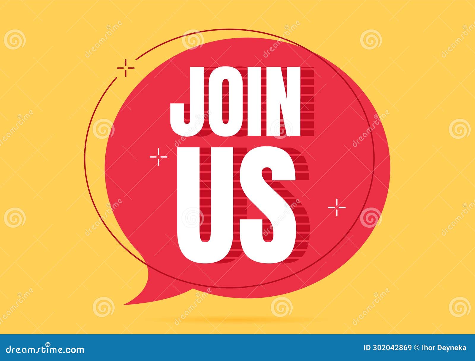 A Bright Banner with a Slogan. Join Us. Vector Illustration Stock ...