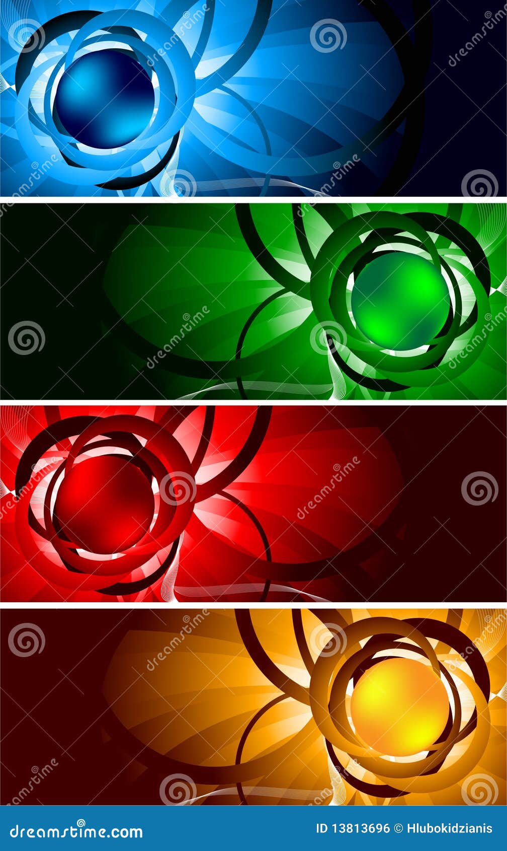 Bright banners stock vector. Illustration of green, motion - 13813696