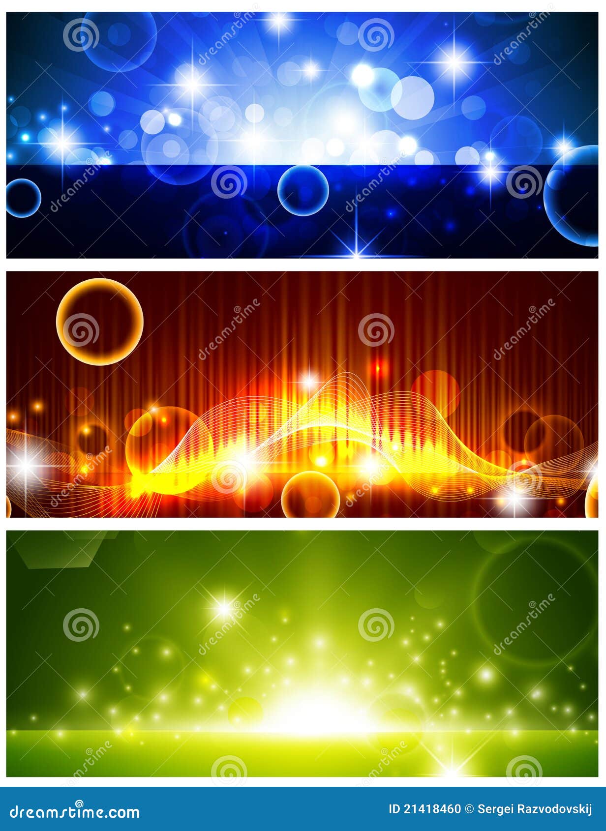 Bright Banners with Shining Stars Stock Vector - Illustration of shine ...