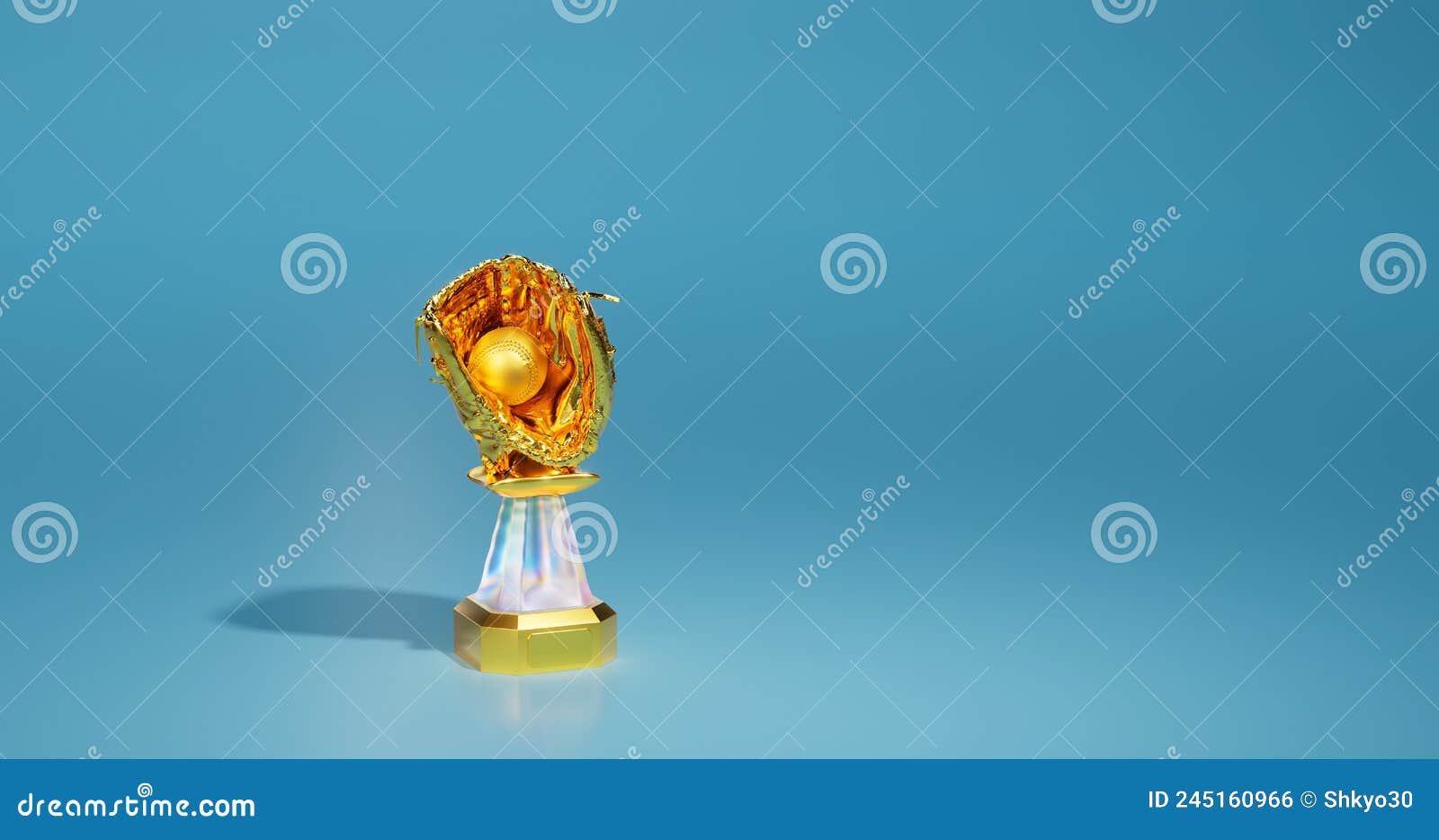 Bright Baseball Gold Trophy with a Soft Light Background Stock ...