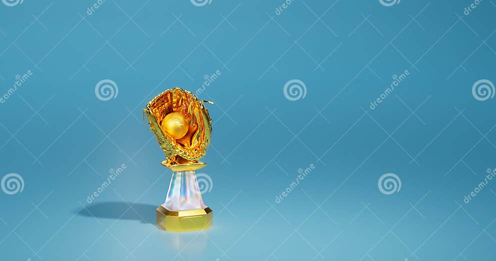 Bright Baseball Gold Trophy with a Soft Light Background Stock ...