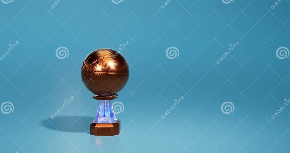Bright Basketball Silver Trophy with a Soft Light Background Stock ...
