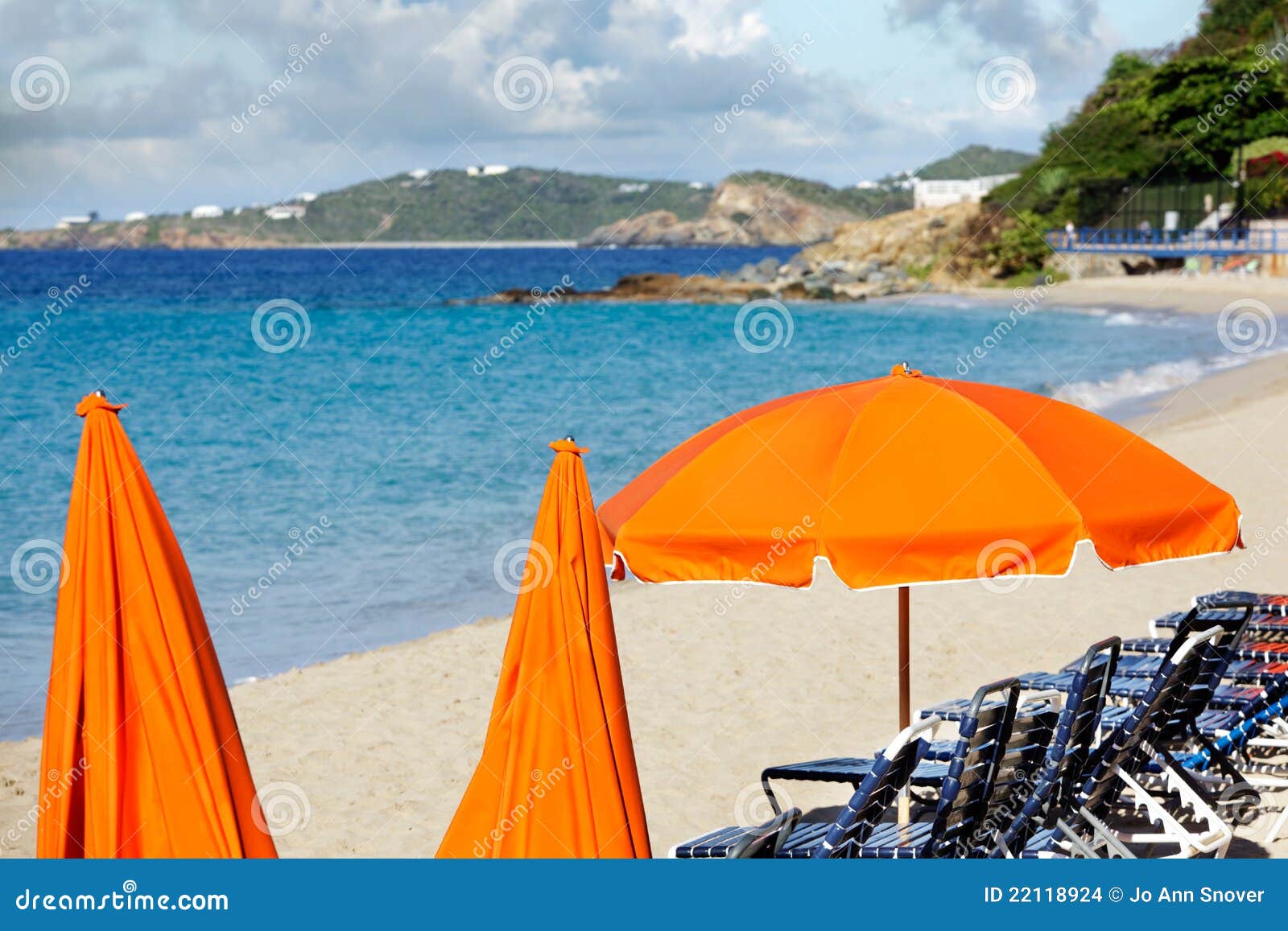 Bright beach umbrellas stock photo. Image of chair, umbrella - 22118924