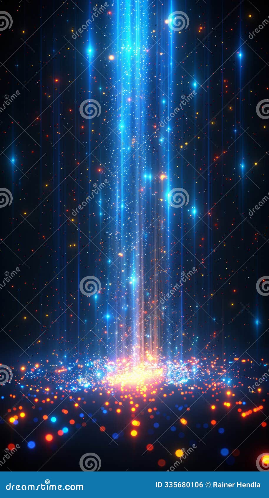 A Vibrant Cascade of Colorful Lights Illuminates a Darkened Background ...