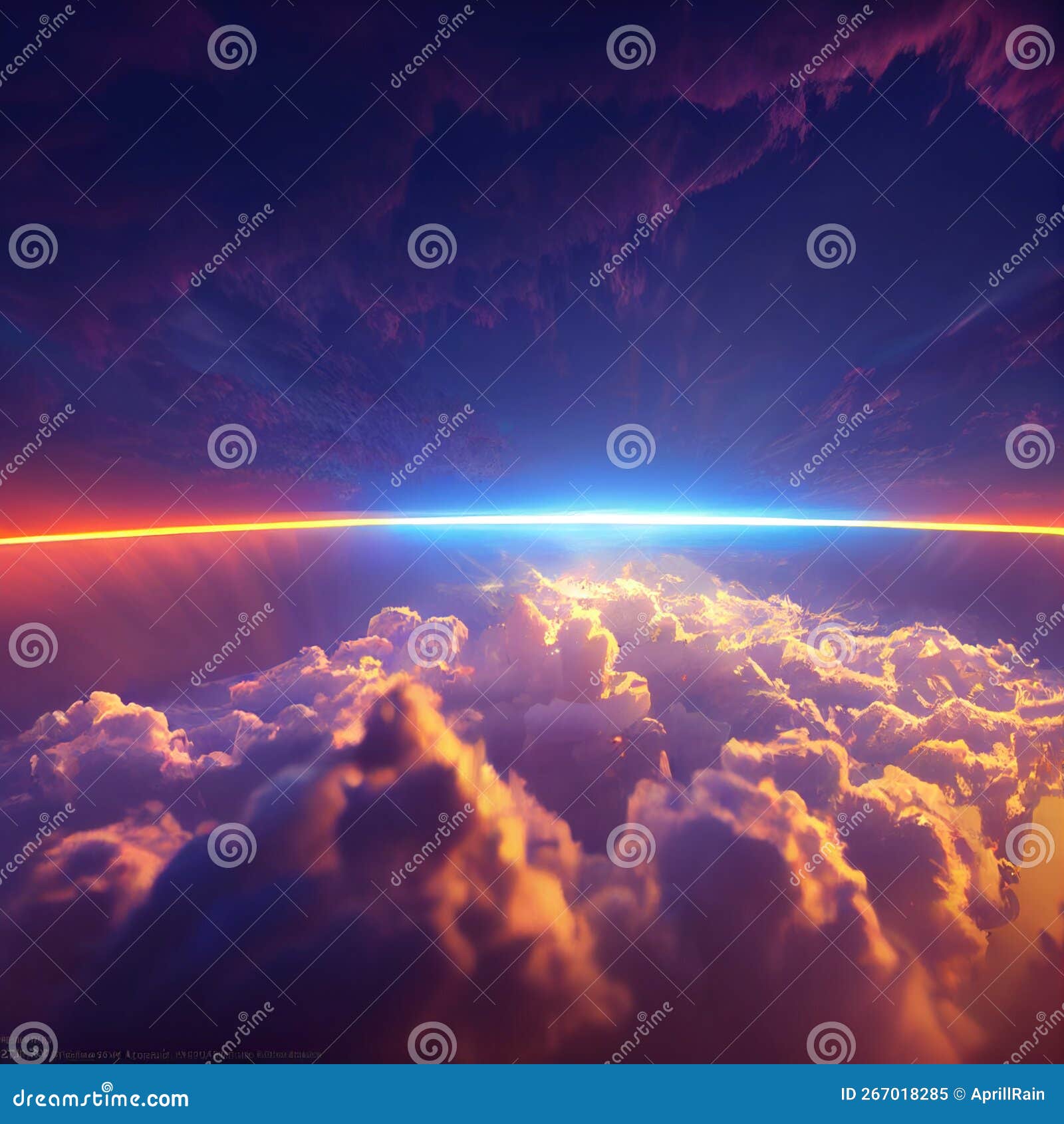 Bright Beams of Light on the Sky with Clouds, a Strong Source of Light ...