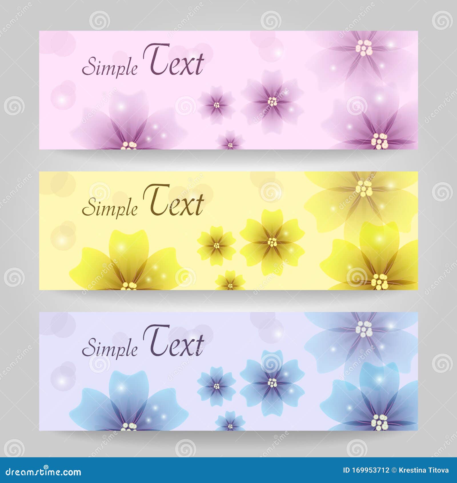 Bright Beautiful Floral Banners .Vector Image. Stock Vector ...