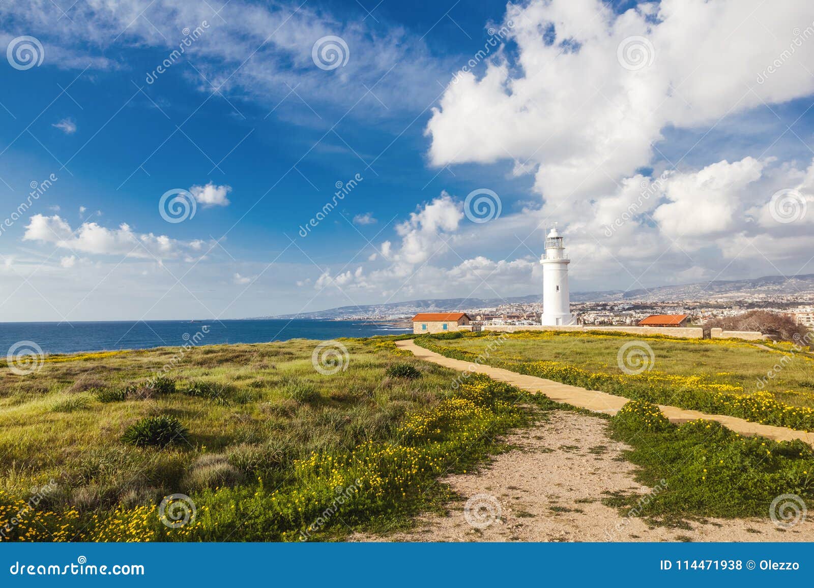 Bright Beautiful Scenery, an Old Lighthouse on the Shore of the Stock ...