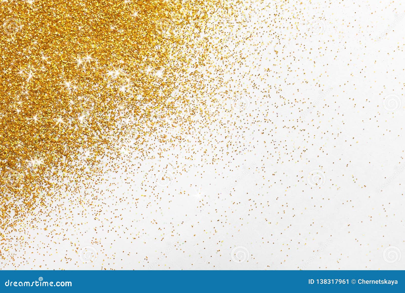 Bright Beautiful Shining Golden Glitter on White Background Stock Image ...