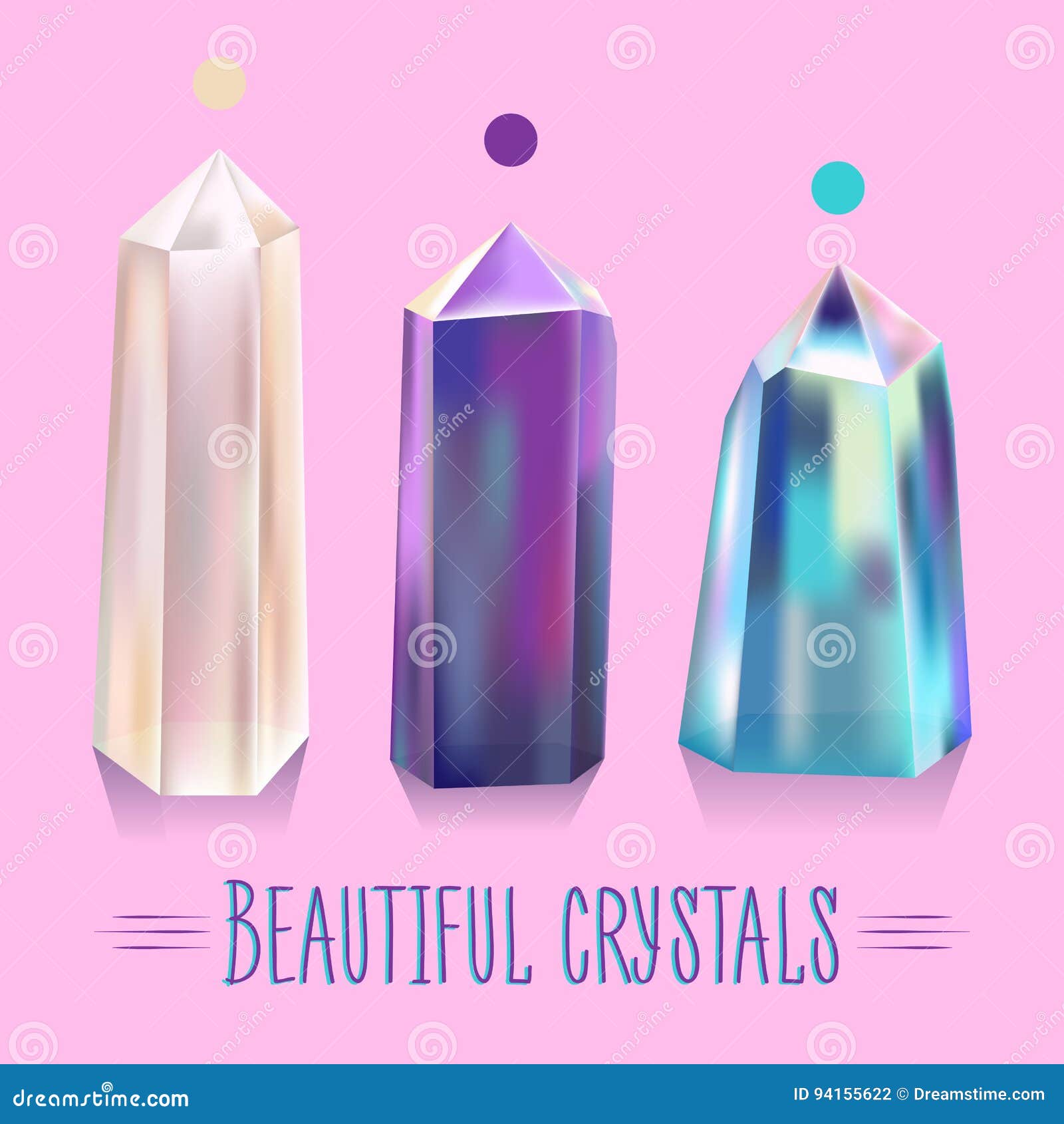 Bright, Beautiful, Shiny Crystals Stock Illustration - Illustration of ...