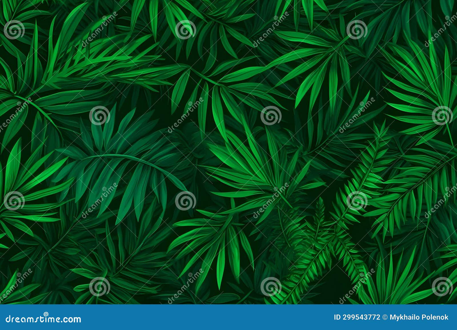 Bright Beautiful Summer Background with Tropical Leaves. Neural Network ...