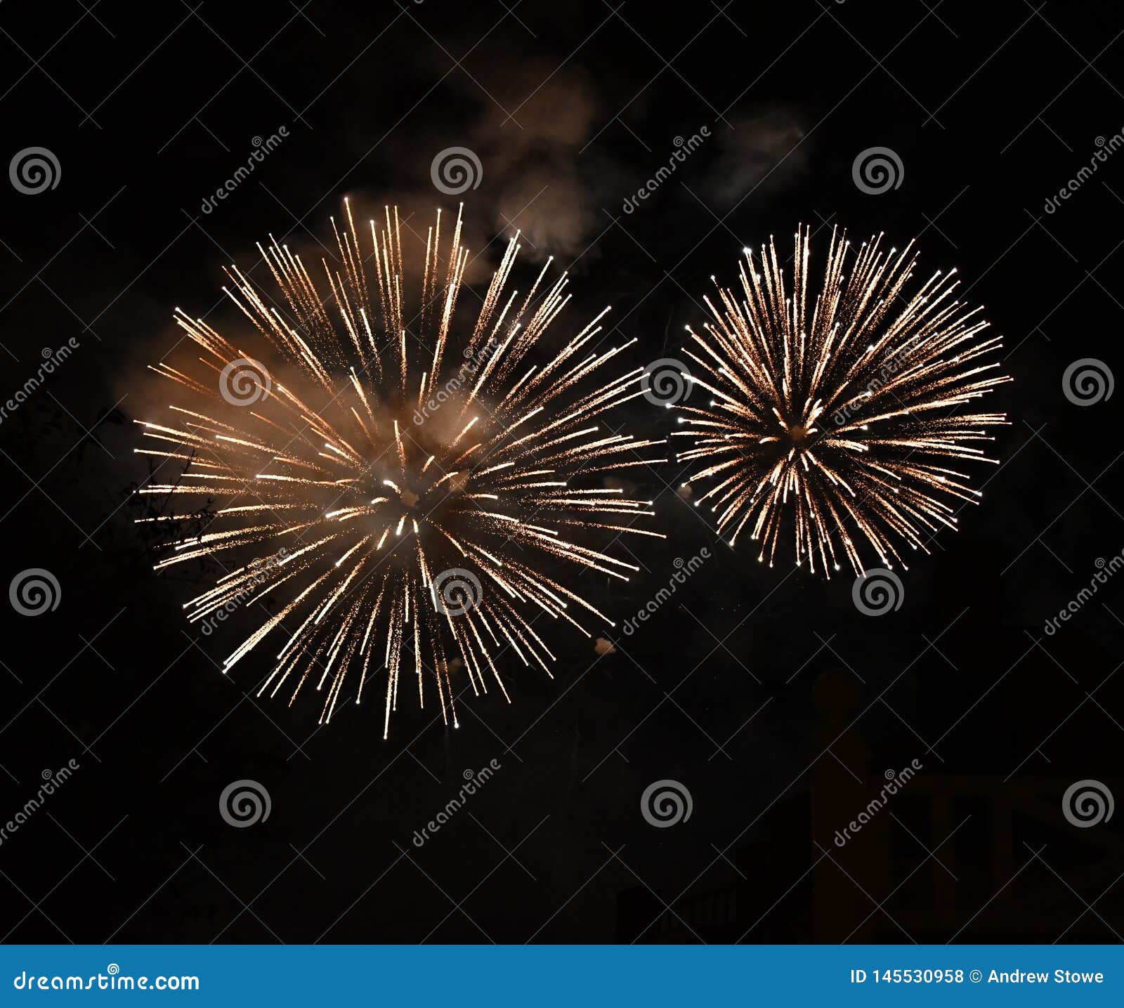 Bright Big Fireworks in Sky Stock Photo - Image of firecracker ...