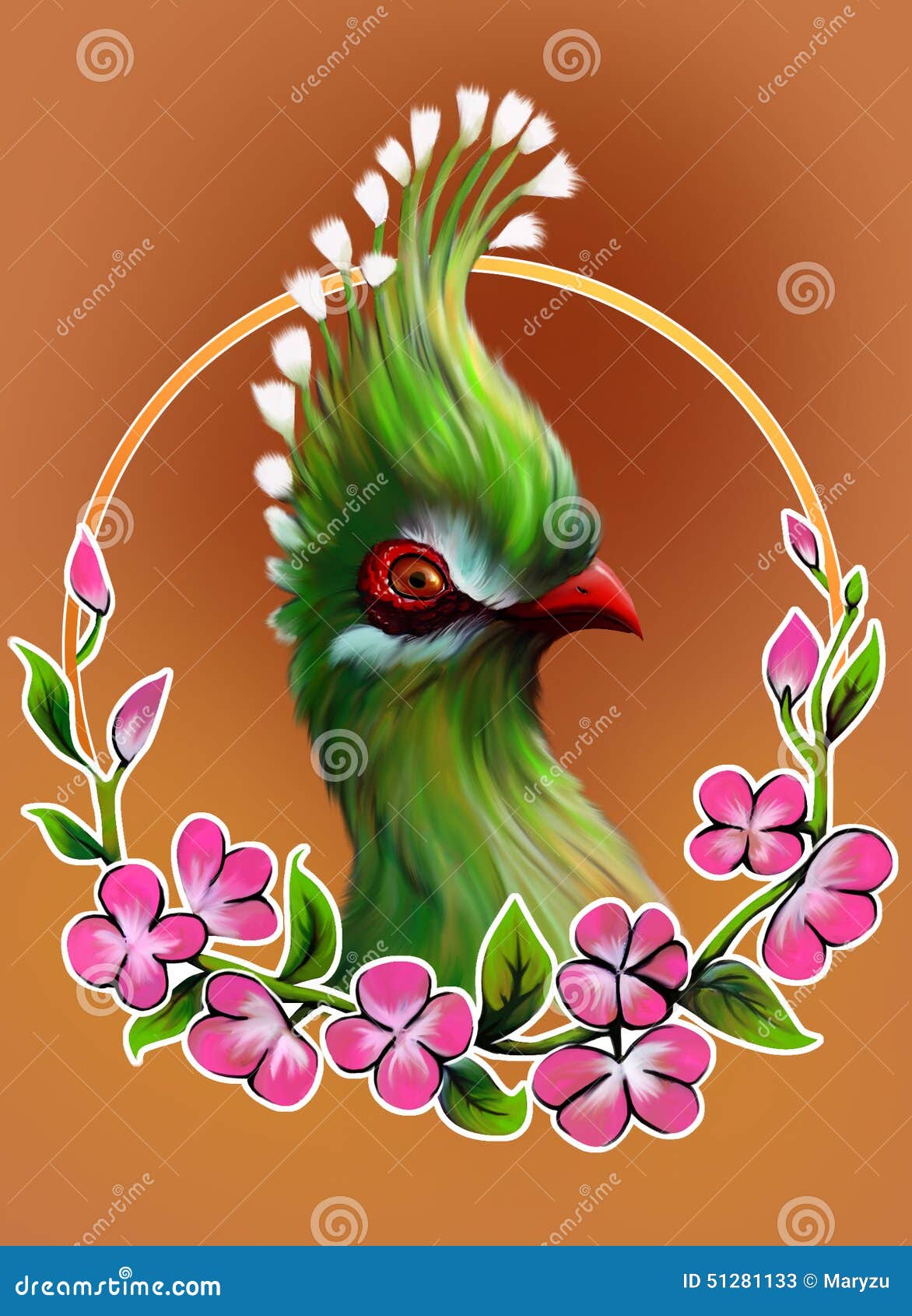 Turaco Bird Vector Illustration Flat Style Profile | CartoonDealer.com ...