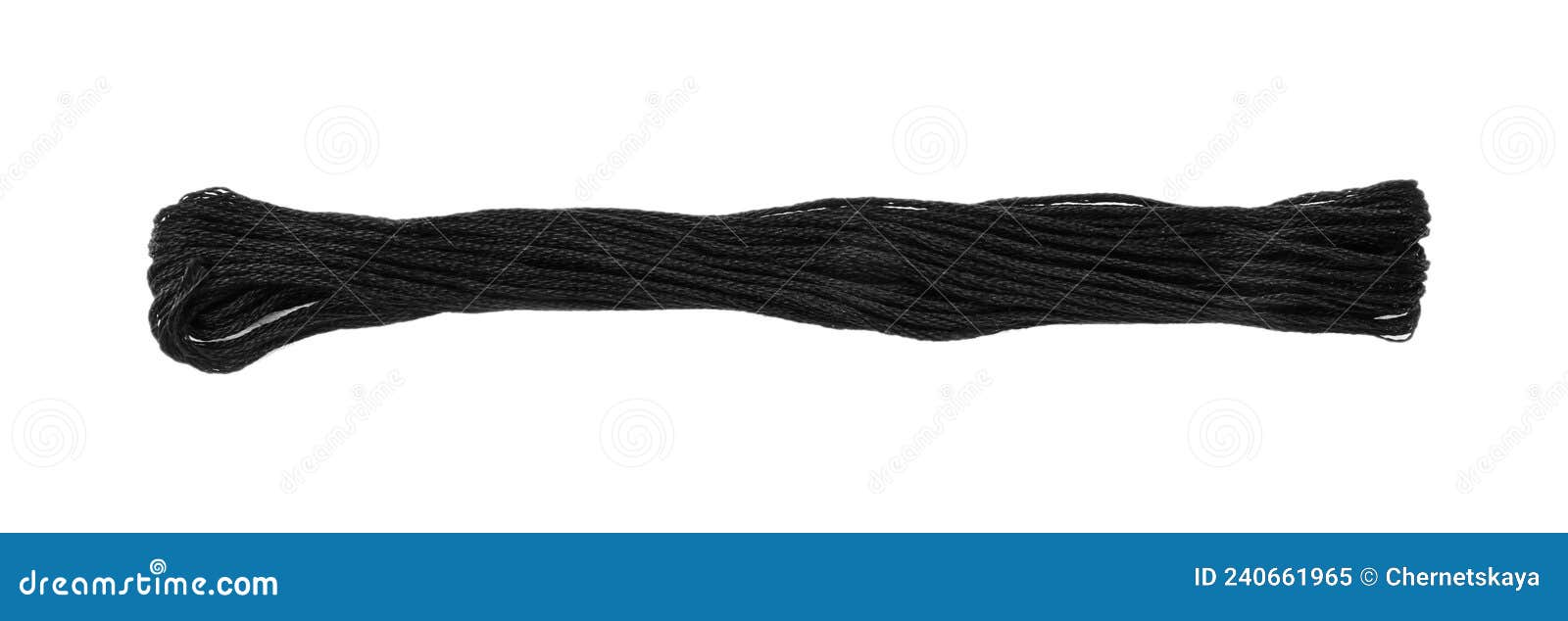Bright Black Embroidery Thread on White Background Stock Image - Image ...