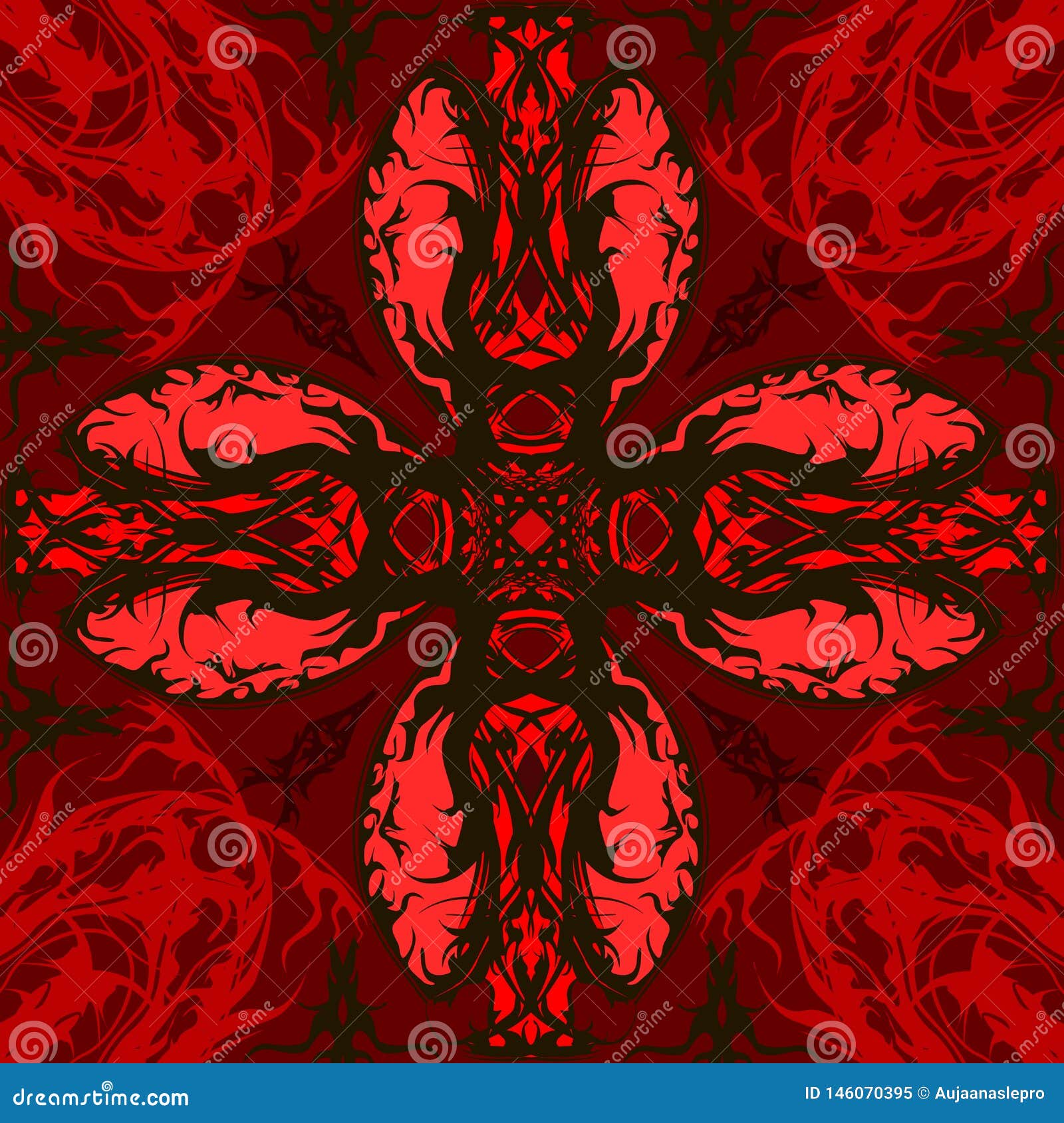 Bright Black and Red Abstract Pattern Stock Illustration - Illustration ...