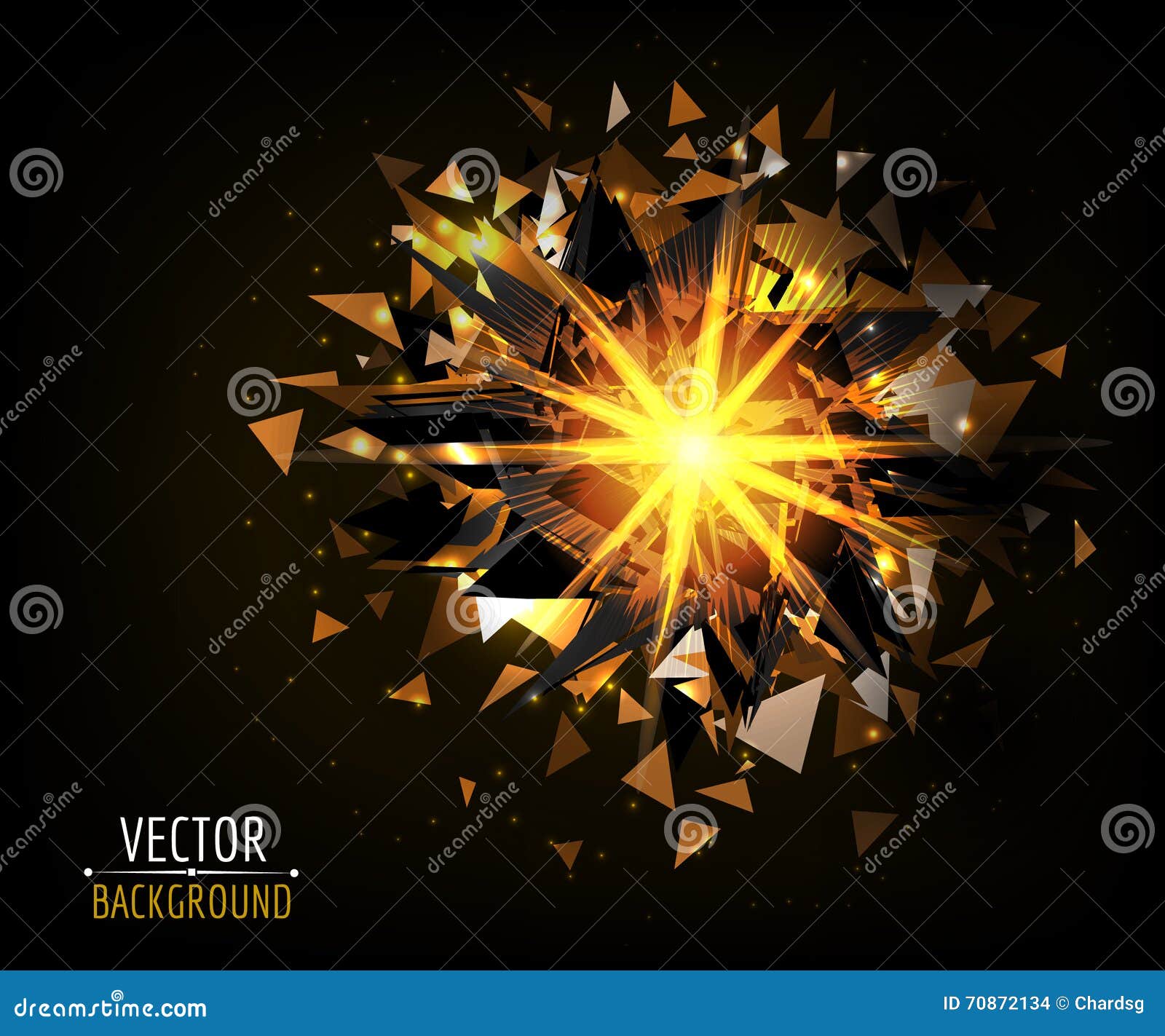 Bright Blast in Dark. Vector Abstract Background Stock Vector ...