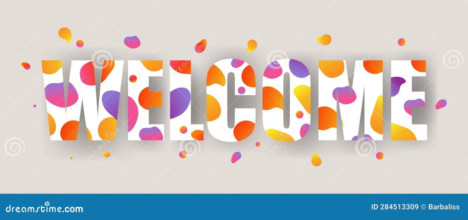 Bright Blobs with Welcome Text Stock Vector - Illustration of white ...