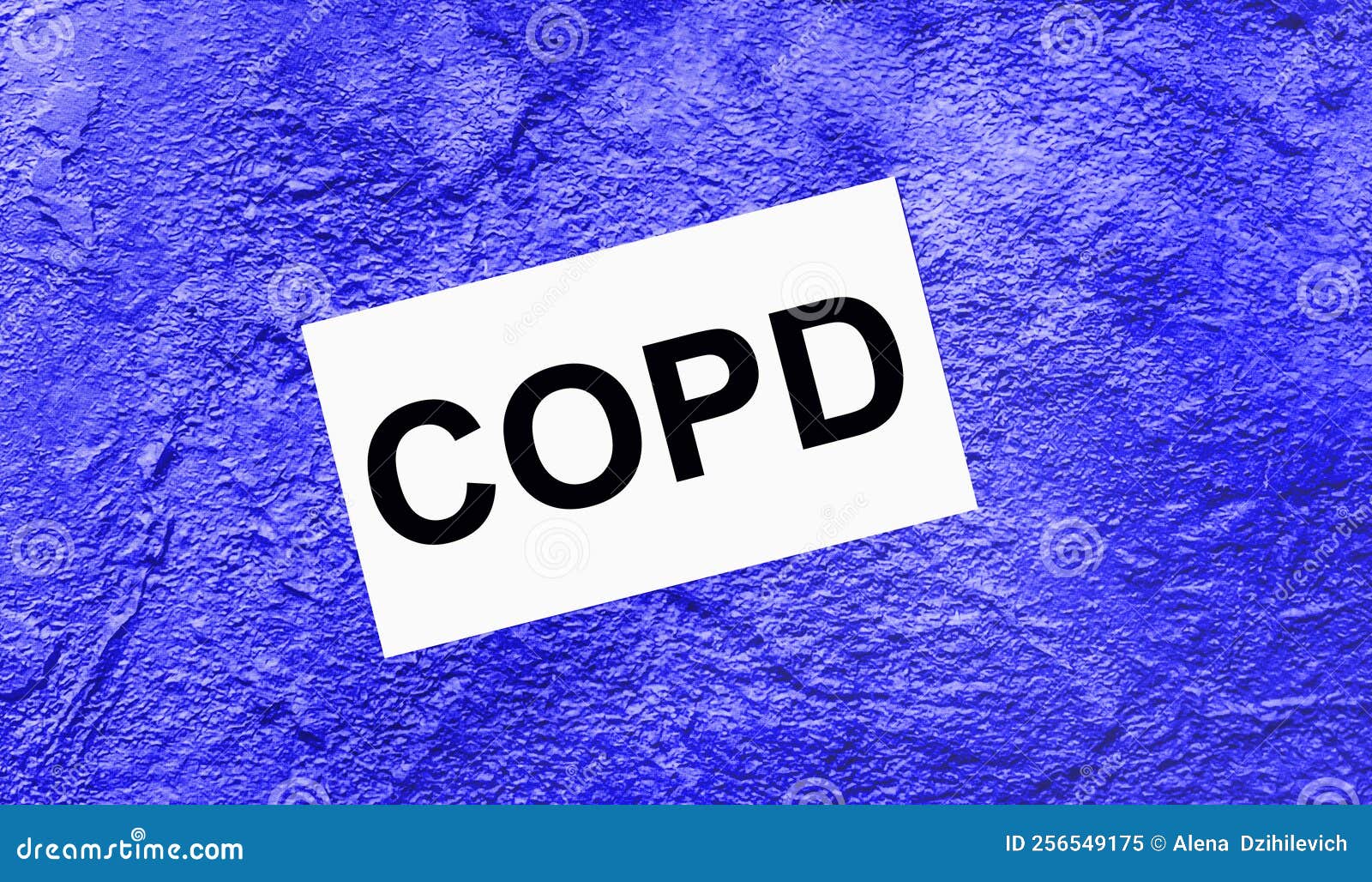 On a Bright Blue Abstract Background, There is a White Card with the ...