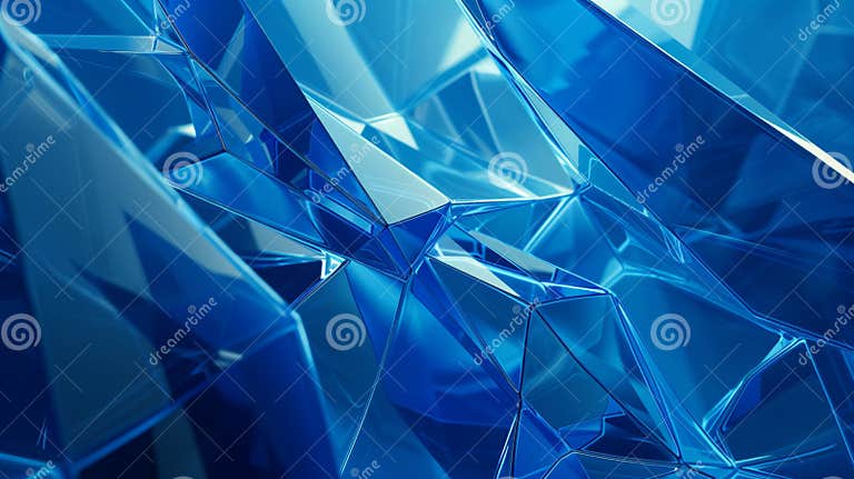 Bright Blue Abstract Lines and Polygon Design Stock Illustration ...