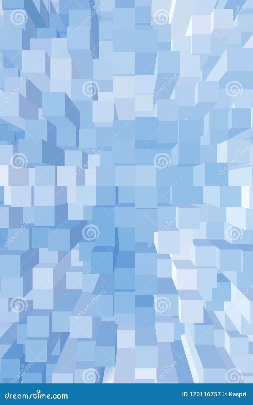 Bright Blue Abstract Square Bars Pattern, Large Detailed Vertical Opart ...