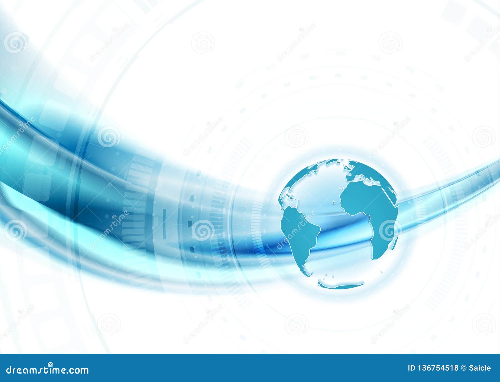 Bright Blue Abstract Technology Background Stock Vector - Illustration ...