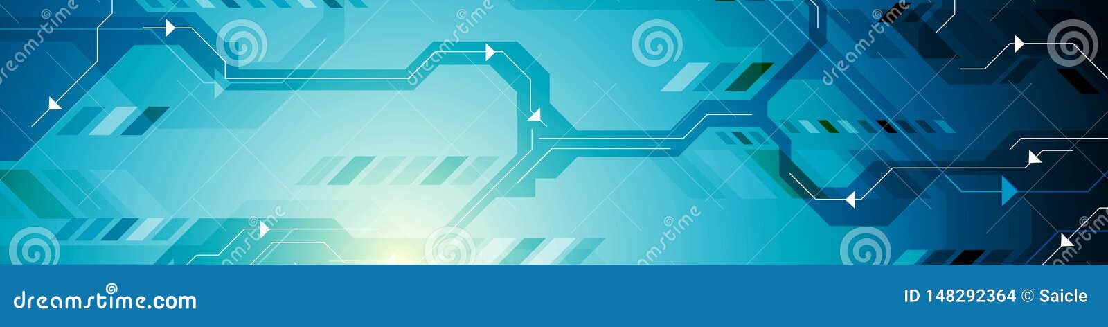 Bright Blue Abstract Technology Banner Design Stock Vector ...