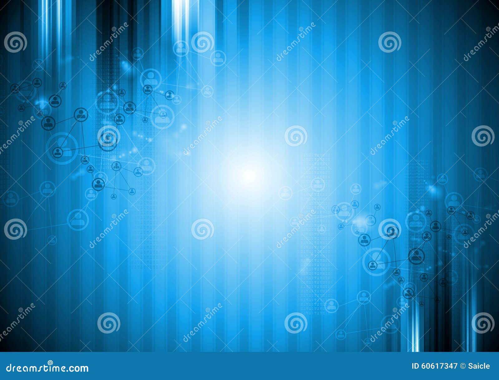 Bright Blue Abstract Technology Striped Background Stock Vector ...