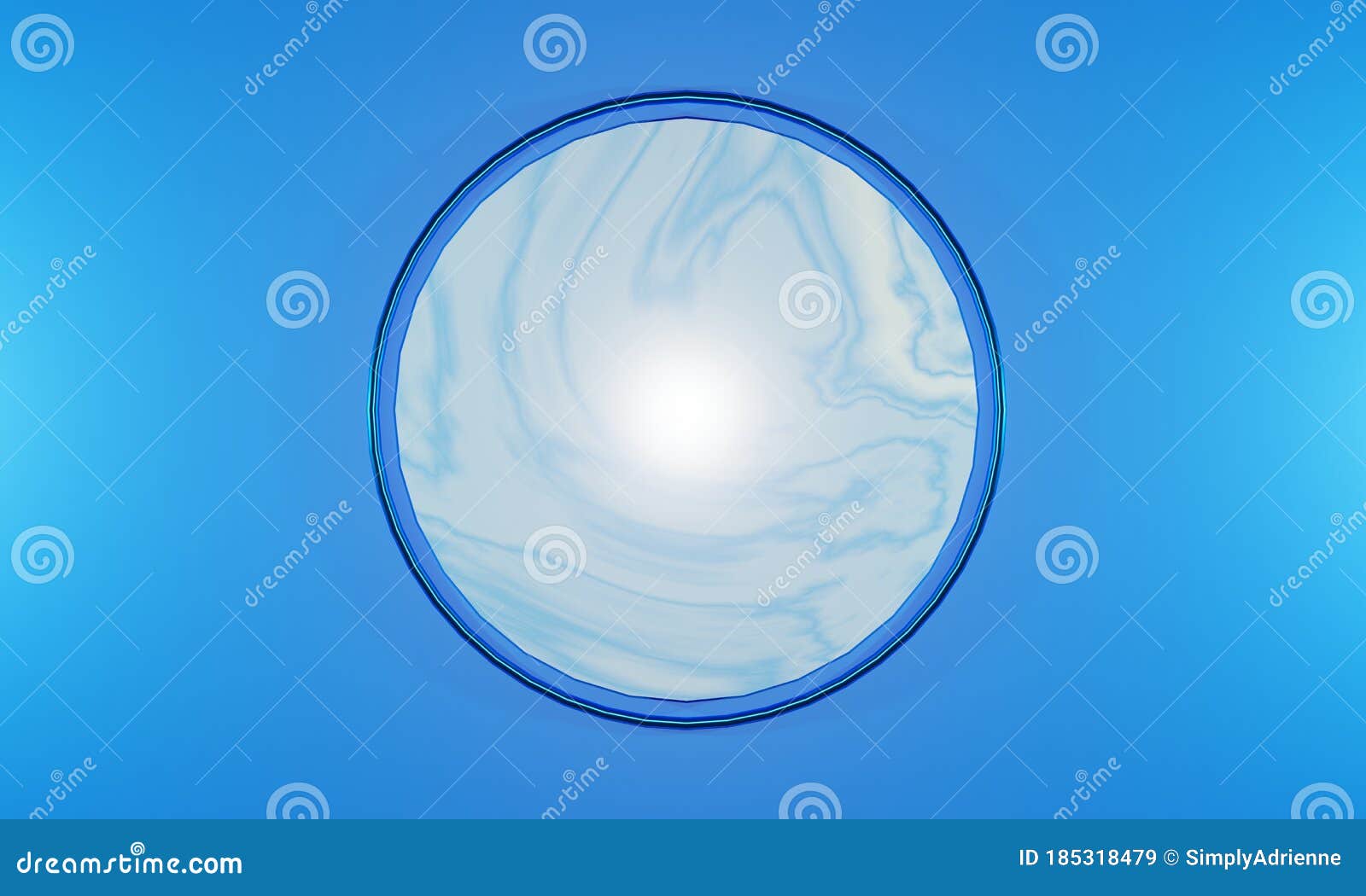 Abstract Blue Background with Marble Circle Surrounded by Frame Stock ...