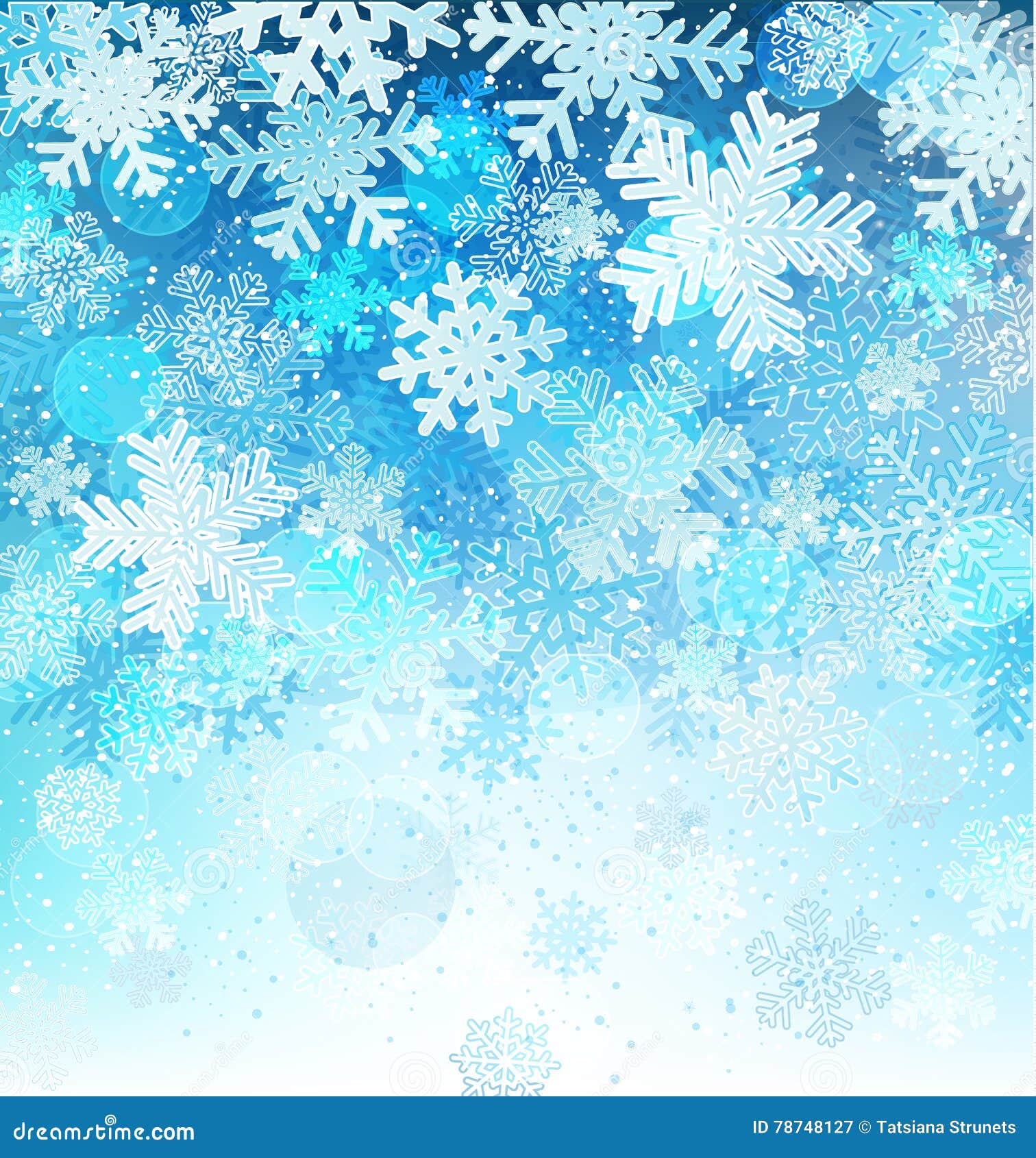 Bright Blue Background with Snowflakes. Stock Vector - Illustration of ...