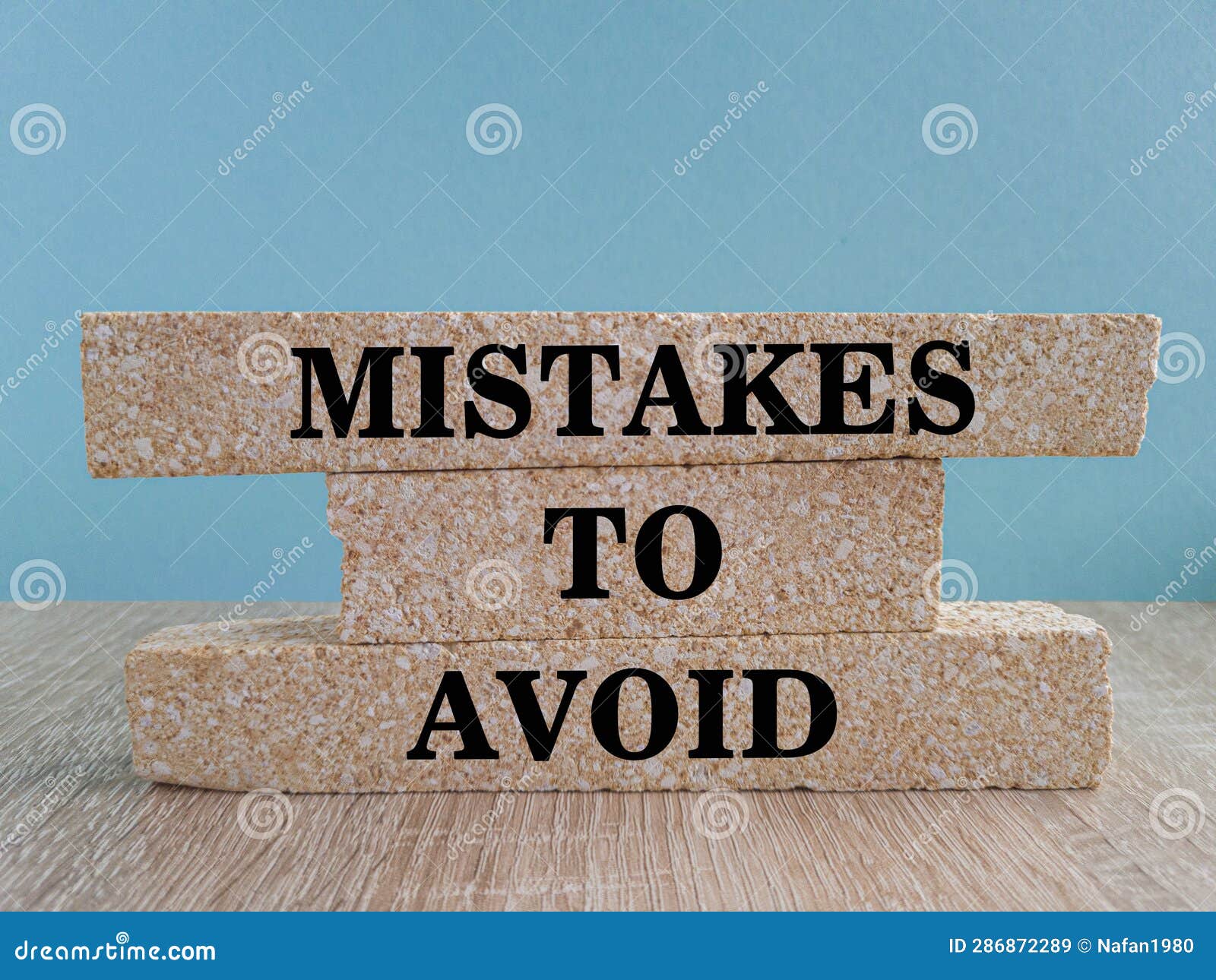 On a Bright Blue Background, There are Three Brick Blocks with the Text ...