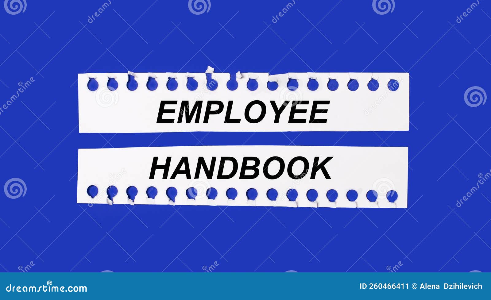 On a Bright Blue Background, Two White Strips of Paper with the Text ...