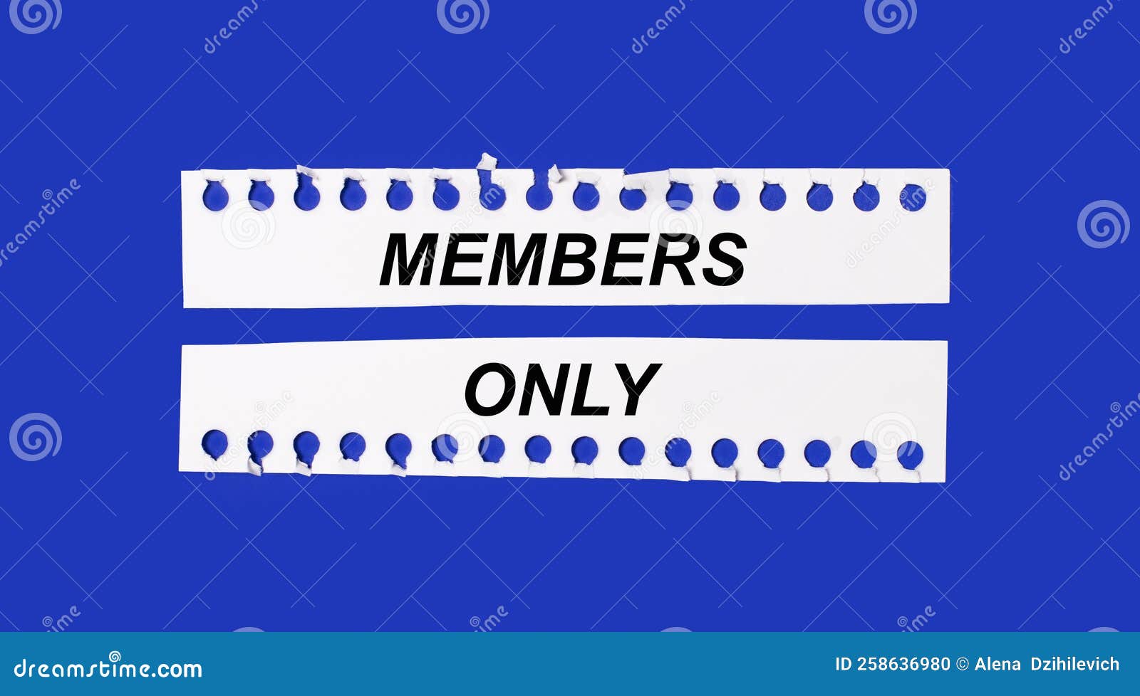 On a Bright Blue Background, Two White Strips of Paper with the Text ...