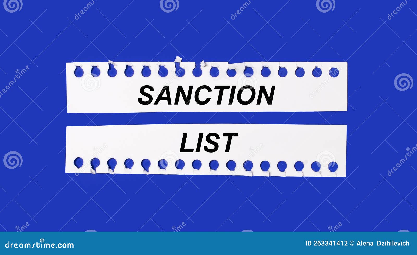 On a Bright Blue Background, Two White Strips of Paper with the Text ...