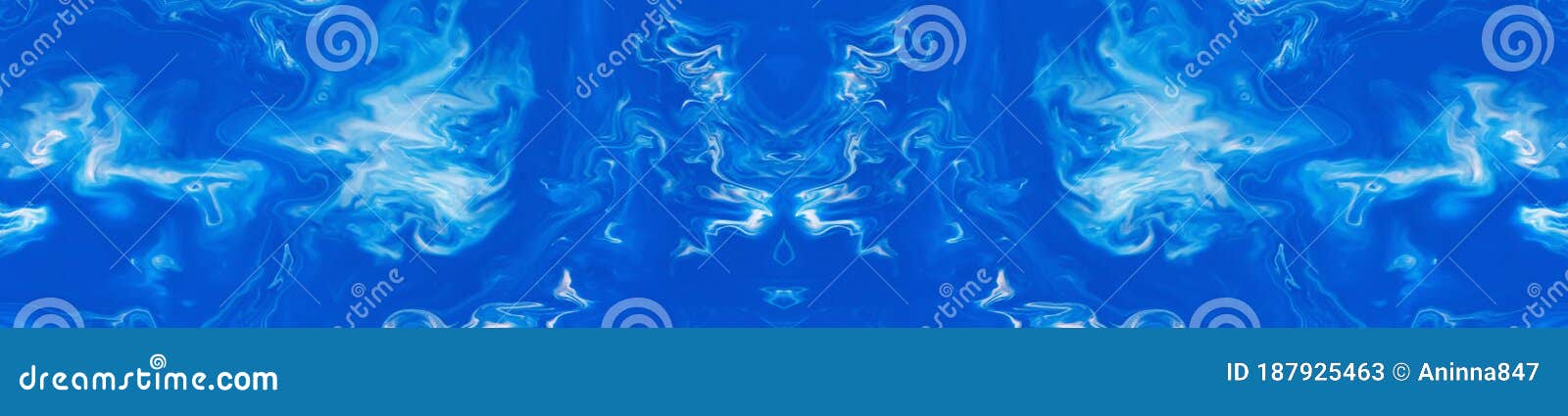 Bright Blue Banner with Abstract Marble Pattern Stock Illustration ...