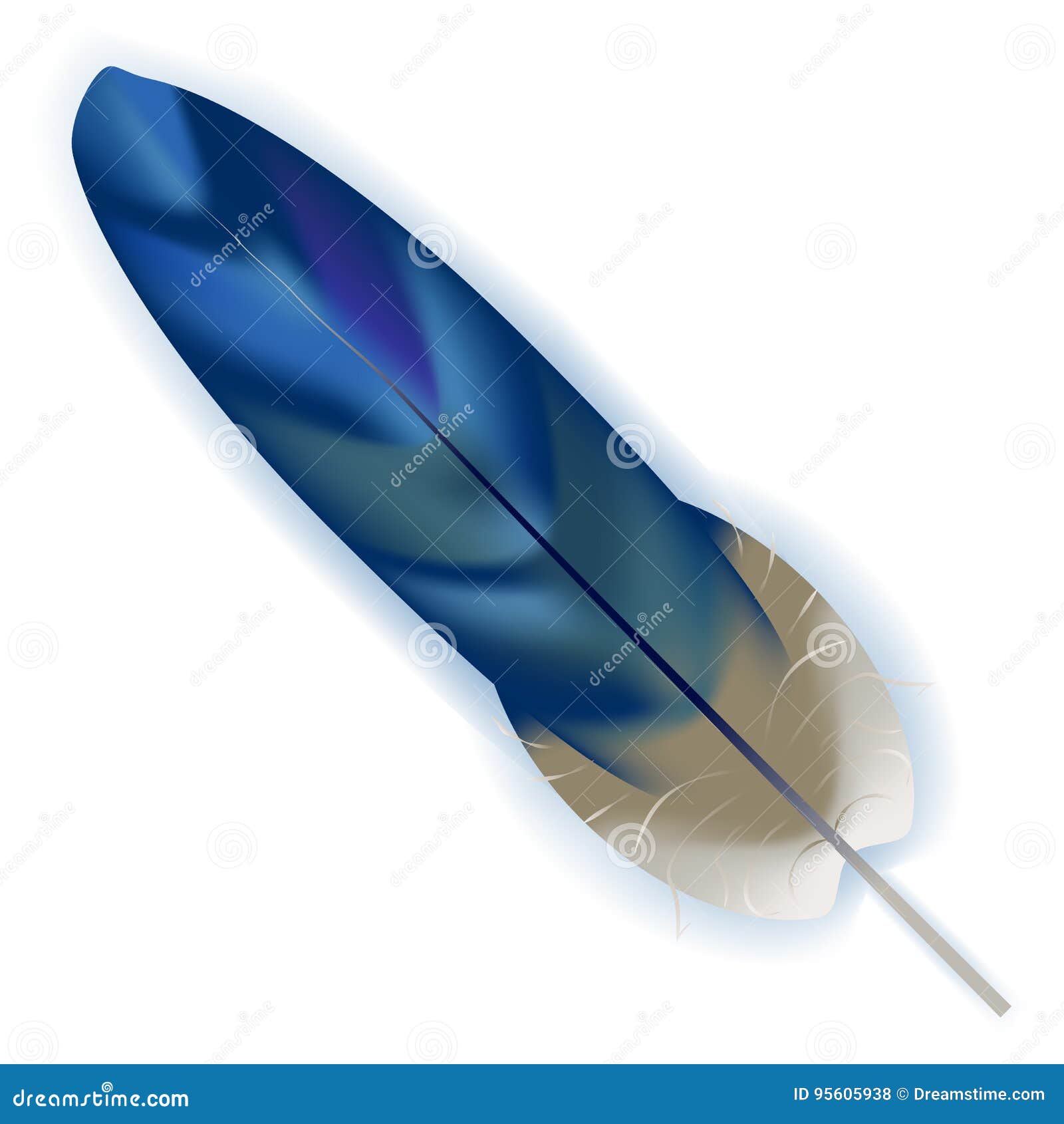 Bright blue bird feather stock illustration. Illustration of beautiful ...