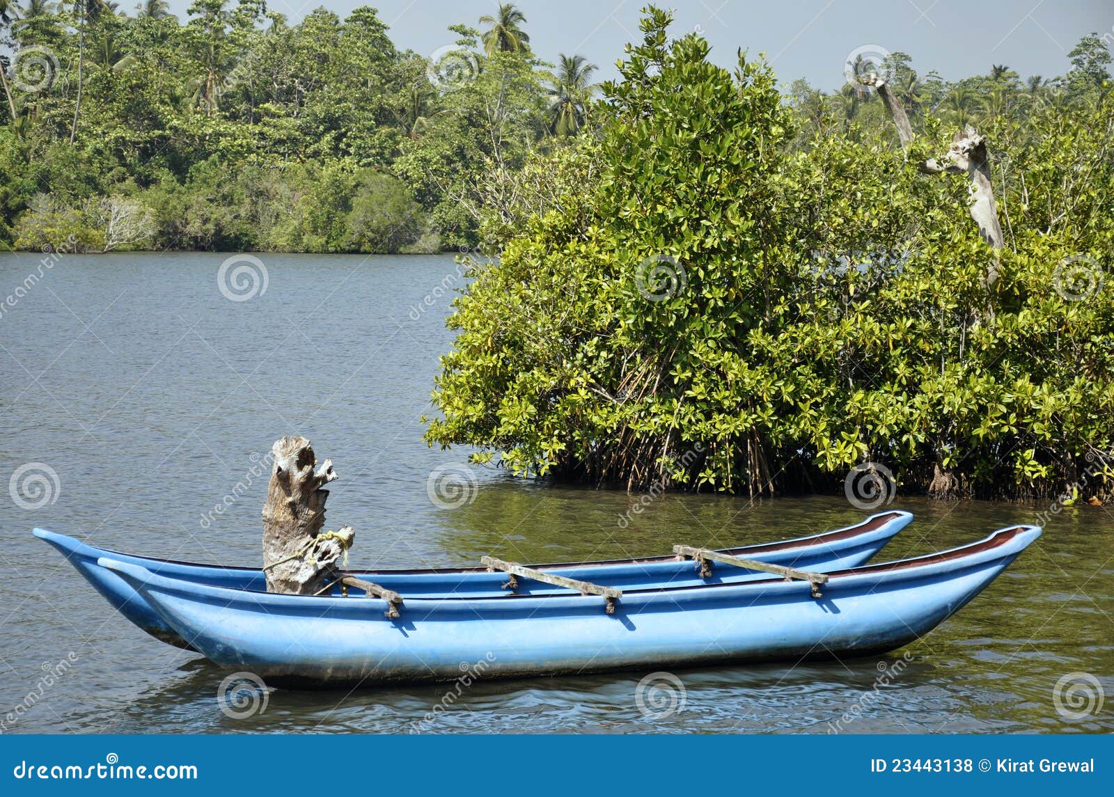 A Bright Blue Boat Beautifully Stranded on a Lake Stock Photo - Image ...