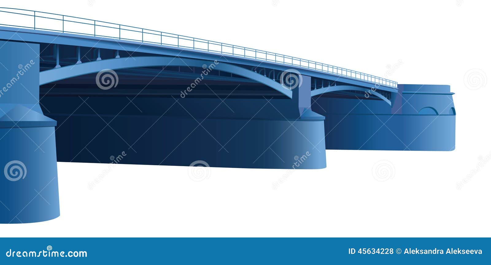 Bright blue bridge stock vector. Illustration of crossing - 45634228