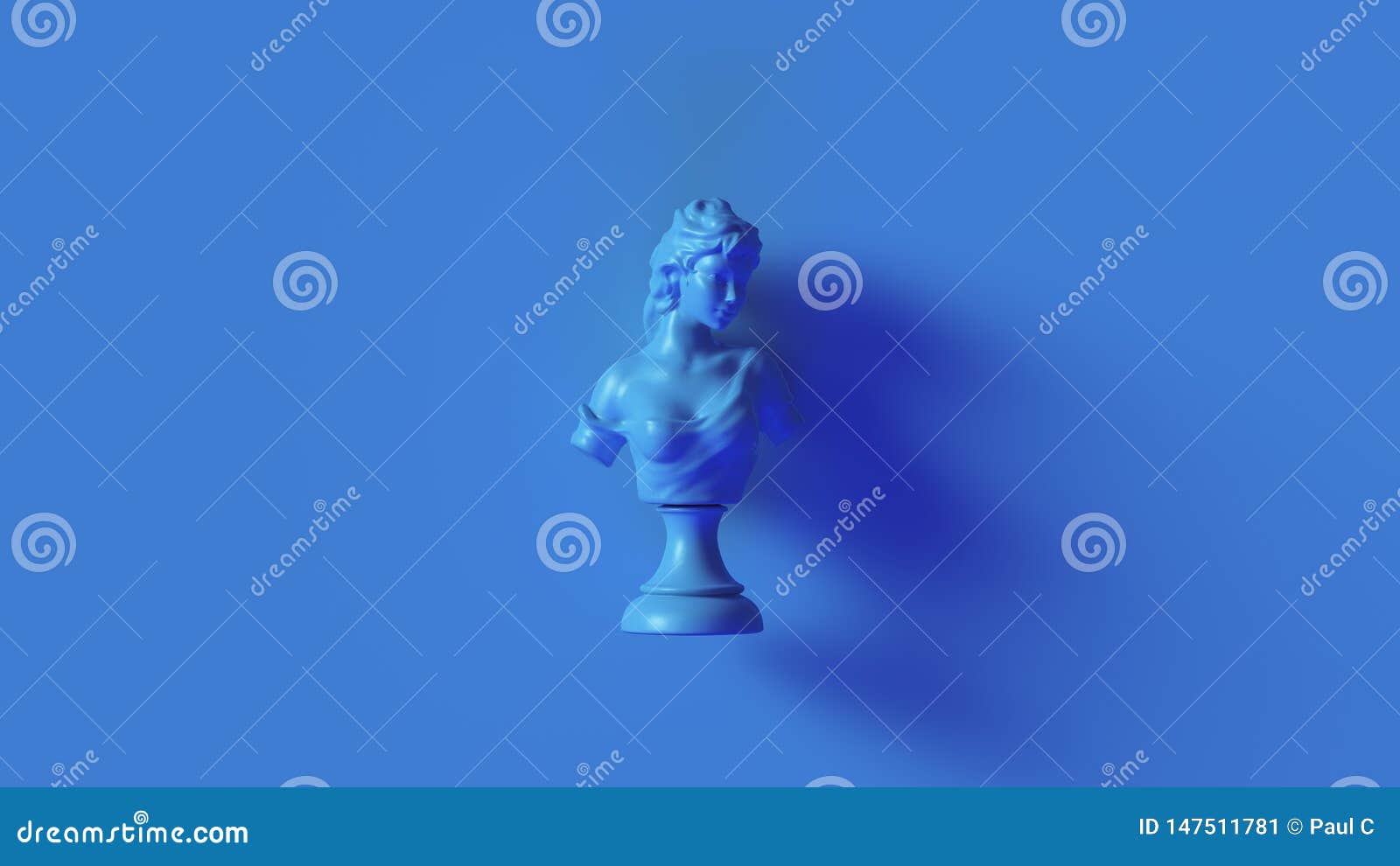 Bright Blue Bust Sculpture stock illustration. Illustration of simple ...