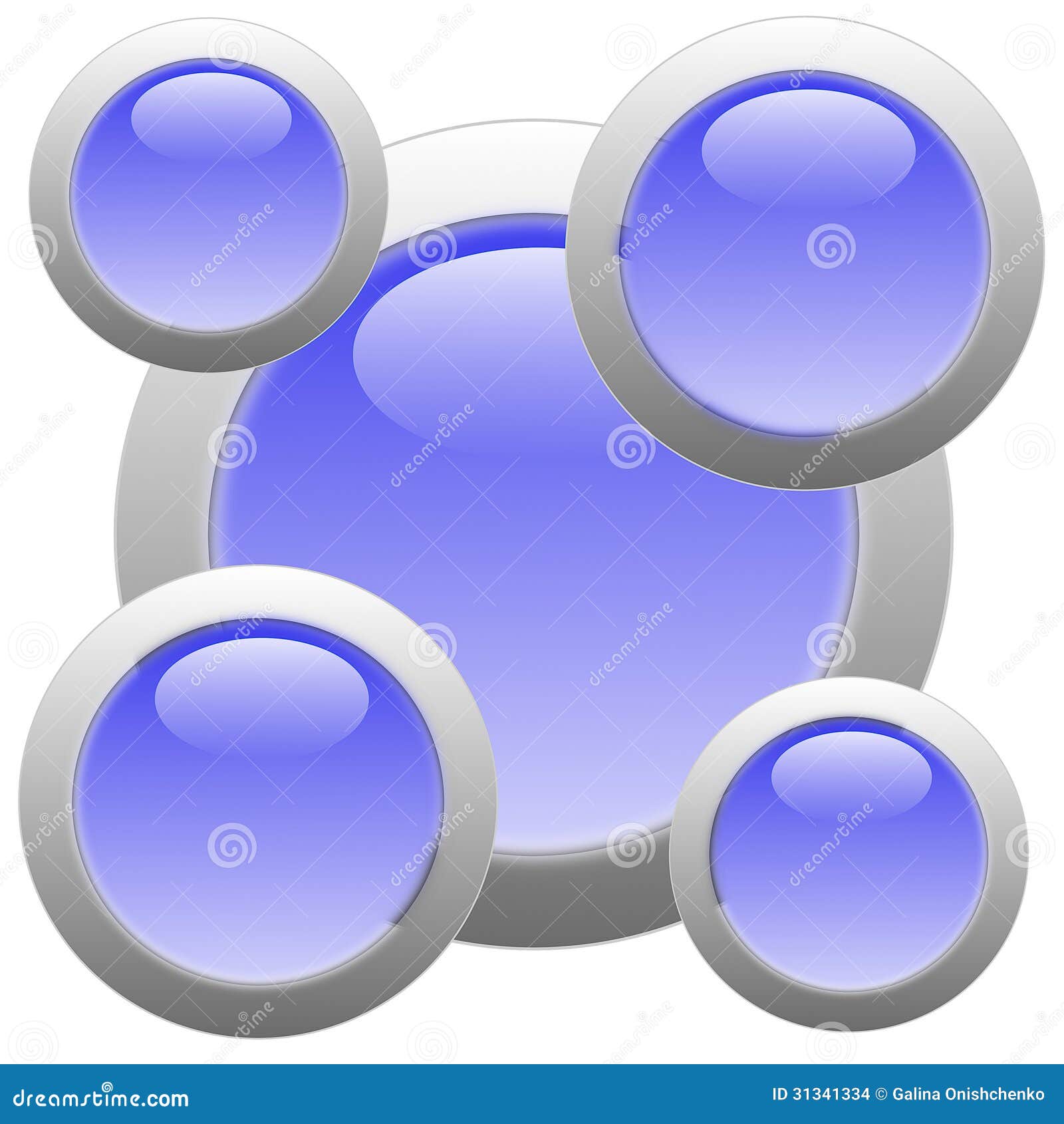 Bright Blue Buttons on a White Background Stock Illustration ...